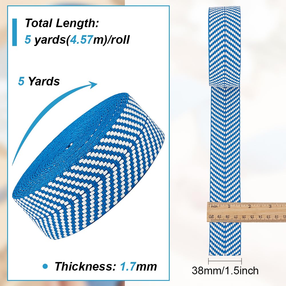 Snapklik.com : BENECREAT 5 Yards Cotton Webbing, 1-1/2 Inch Wide Blue ...
