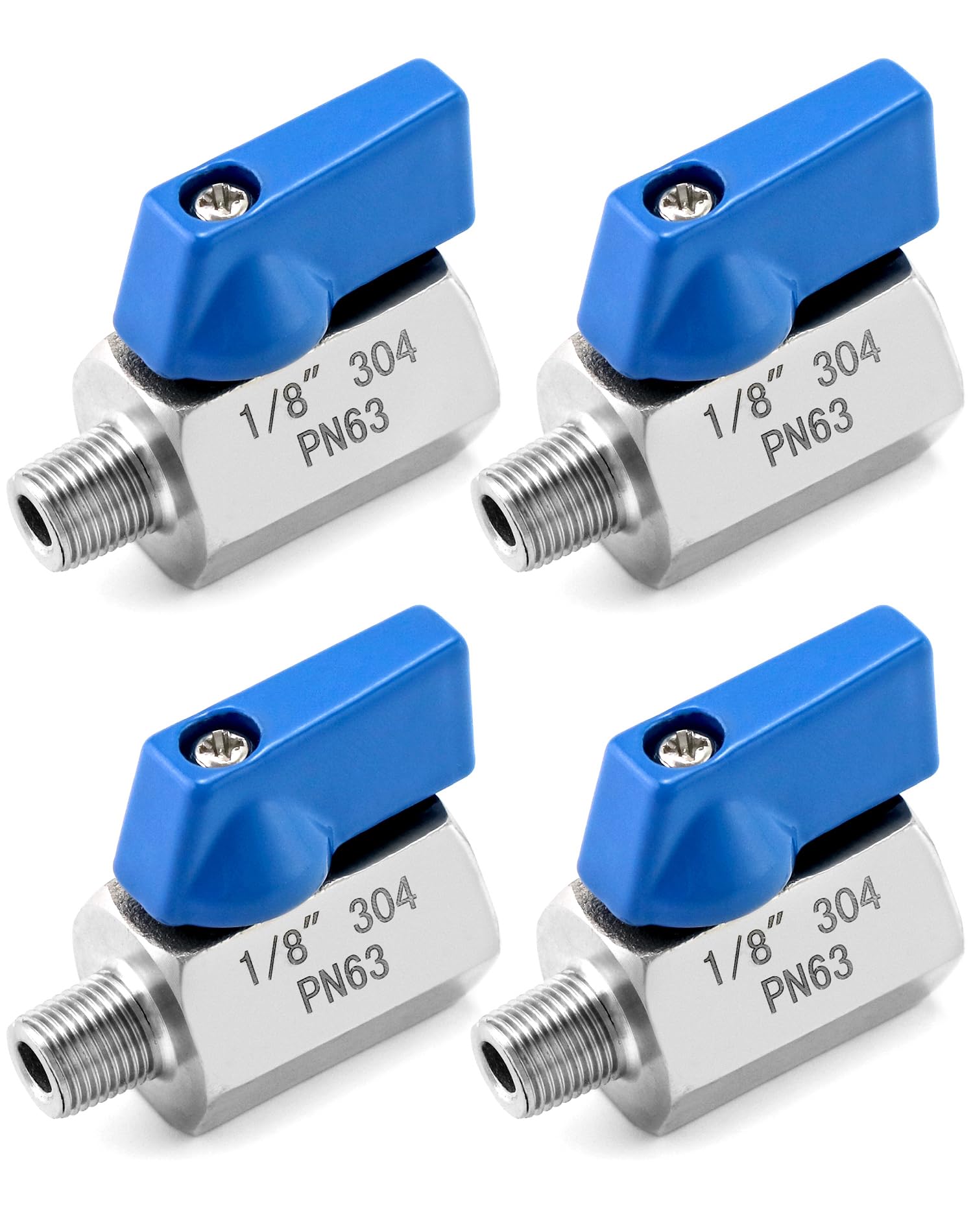 Snapklik.com : Mini Ball Valve, 4 Pack 1/8" Female & Male NPT Thread ...