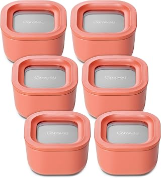Caraway 6pc Food Storage Container Set - 1.75 Cup Glass Storage ...