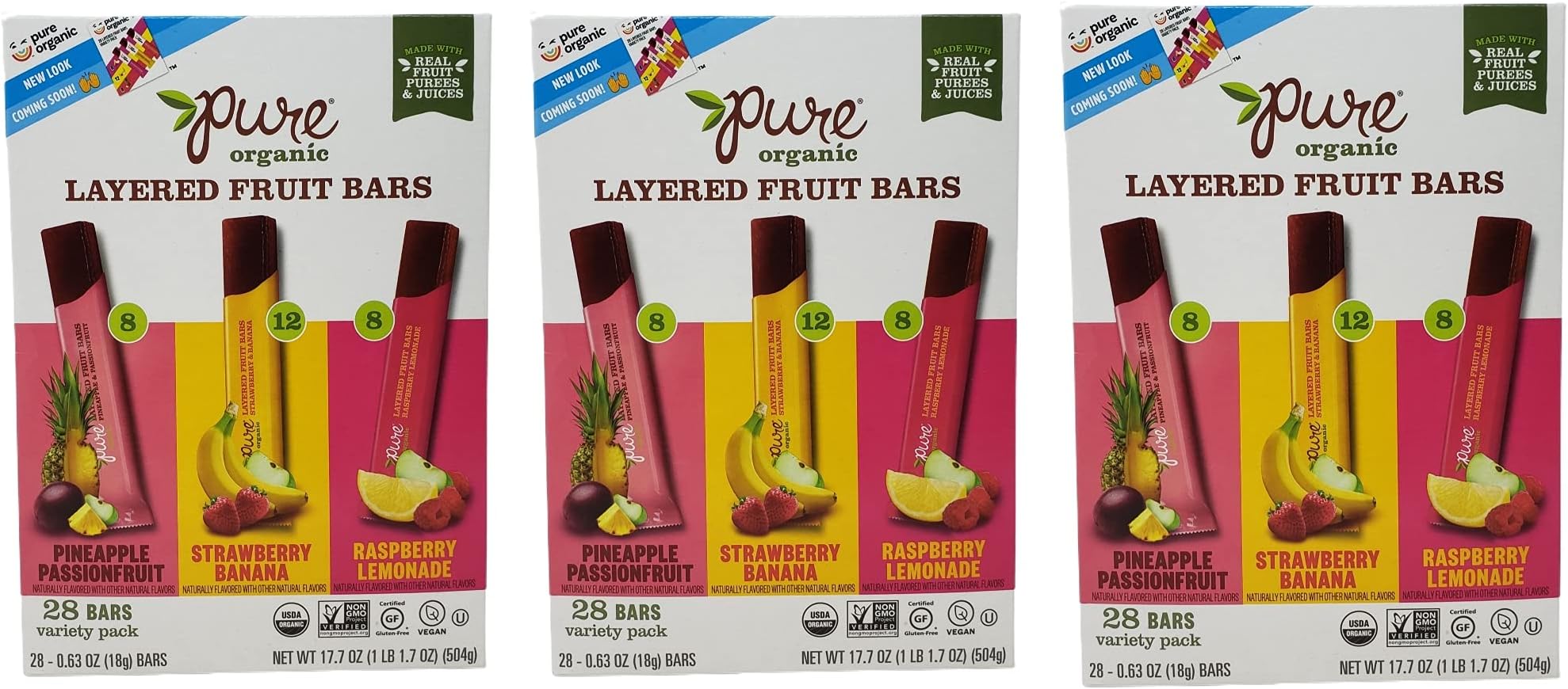 Amazon.com: Pure Organic Layered Fruit Bars Variety Pack 28 count (Pack ...