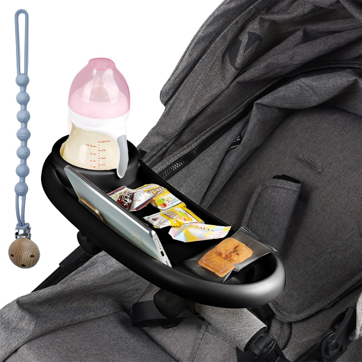 Amazon.com: Twinkle Baby 3-in-1 Stroller Snack Tray with Cup Holder and ...