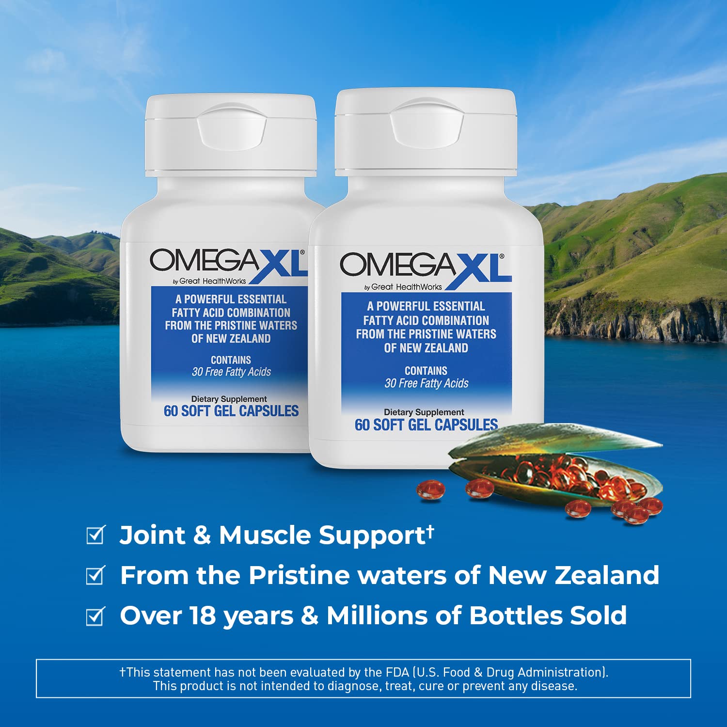 Snapklik.com : OmegaXL Joint Support Supplement - Natural Muscle ...