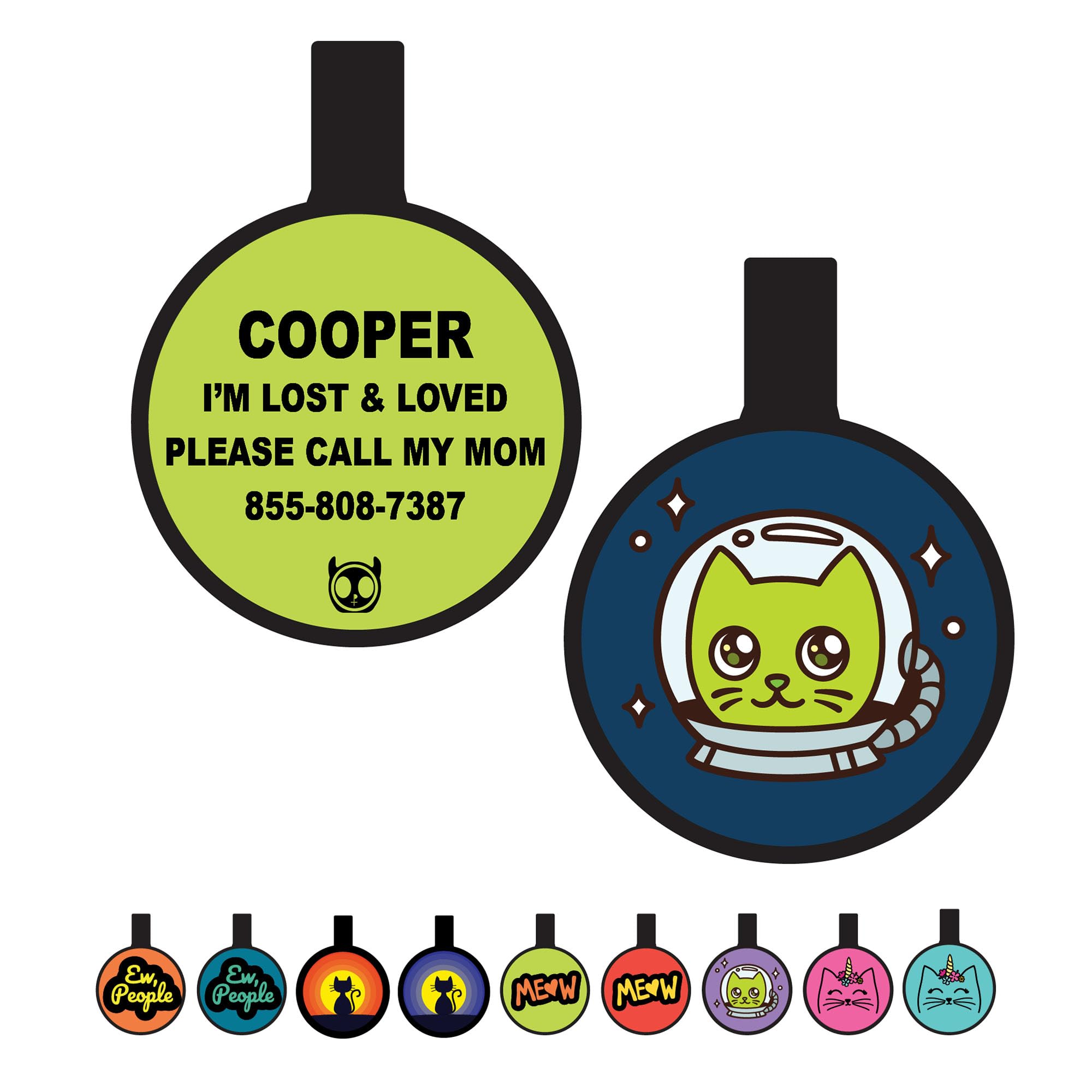 Amazon.com: Silent Cat Tag Personalized with 4 Lines of Custom Deep ...