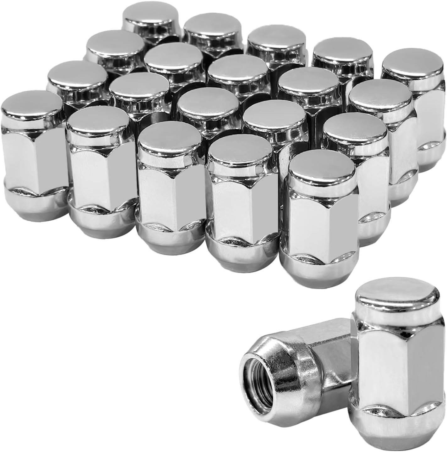 Amazon.com: TAGMORE M12X1.5 Lug Nuts - 20pcs Chrome Closed End Bulge Acorn Lug Nuts, Compatible ...