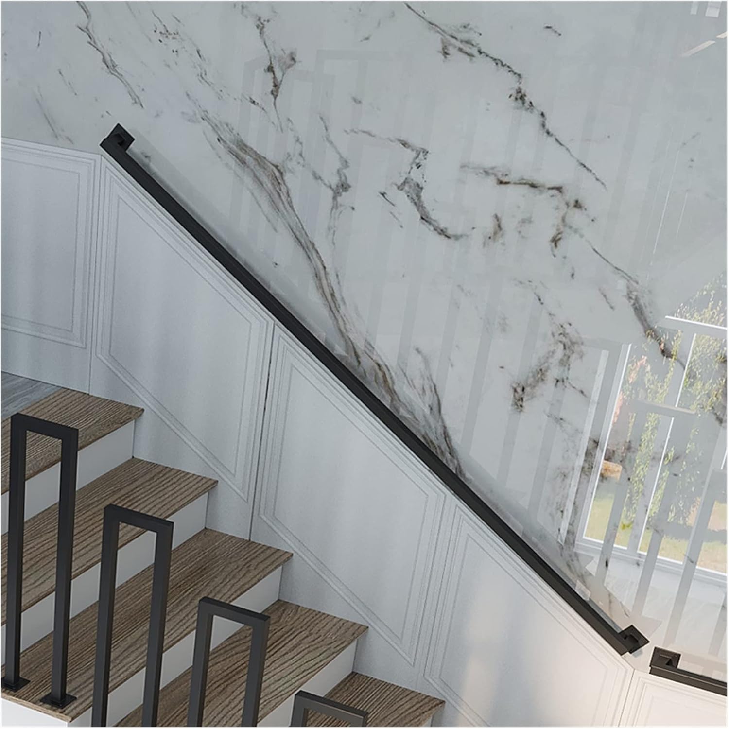 Amazon.com: 1ft-4.9ft Square Tube Staircase Handrails, Sturdy Safety ...