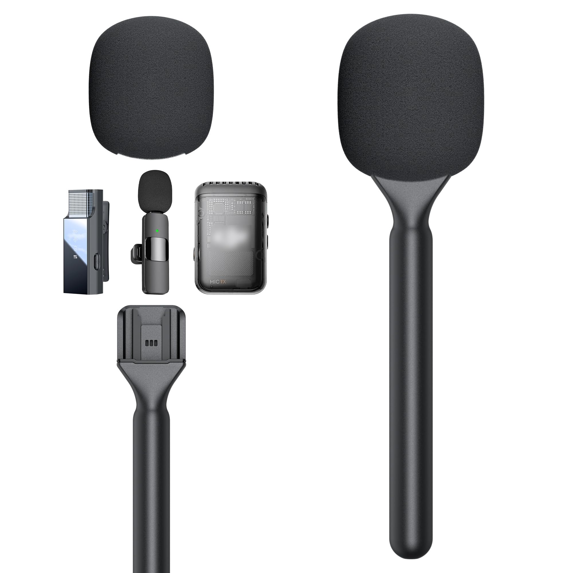 Amazon.com: Wireless Interview Microphone Handheld Adaptor Wireless ...