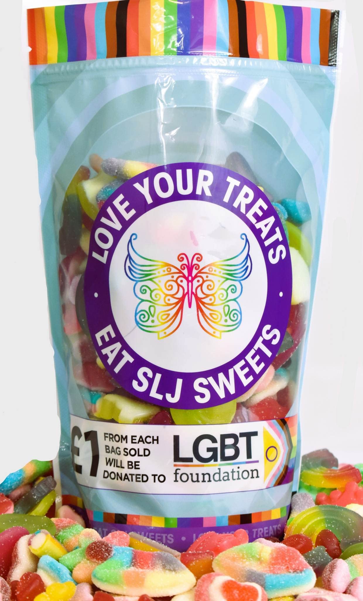 Large Resealable Pouch of LGBTQIA+ Pride Rainbow Sweet Assortment Pick ...
