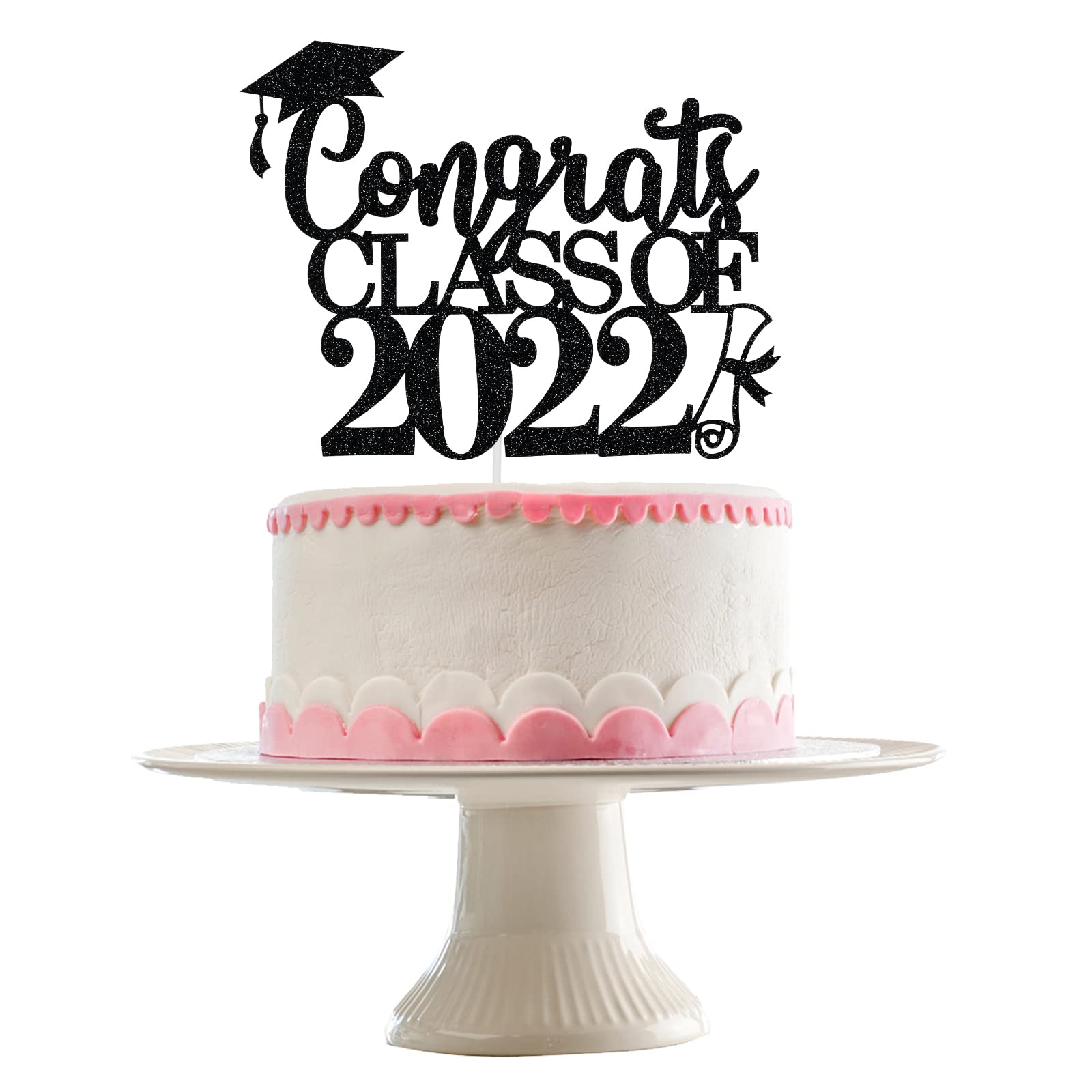 Buy Congrats Class of 2022 Cake Topper Black Glitter- Graduation Cake ...