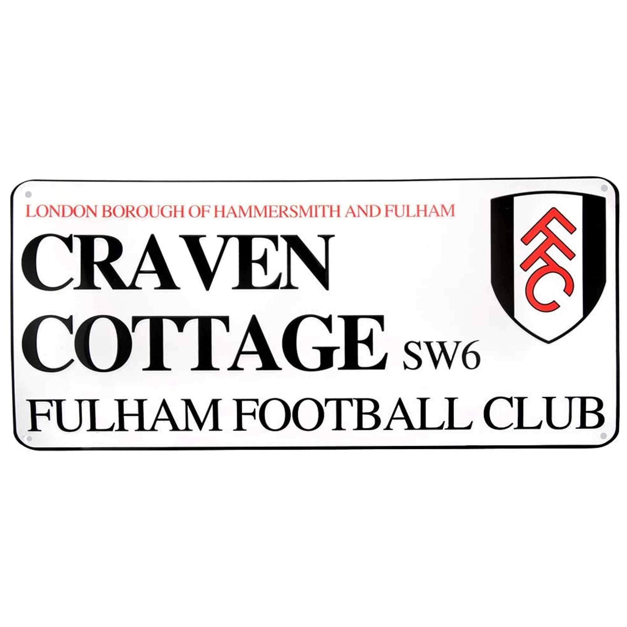 Fulham FC Craven Cottage Official Stadium Metal Street Sign (40cm x ...