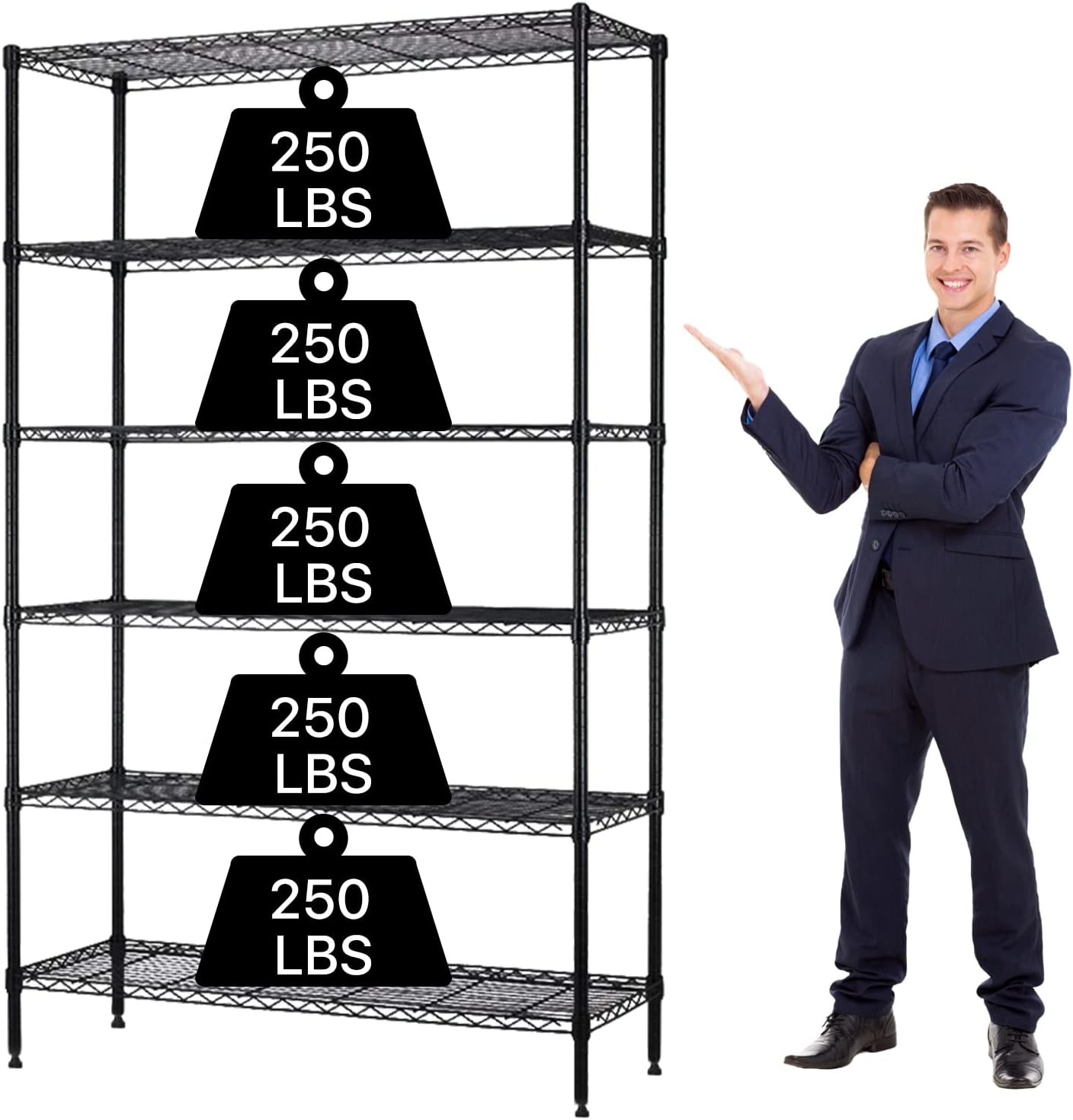 Amazon.com: King’s Rack 5-Tier Metal Boltless Storage Shelving in Black ...