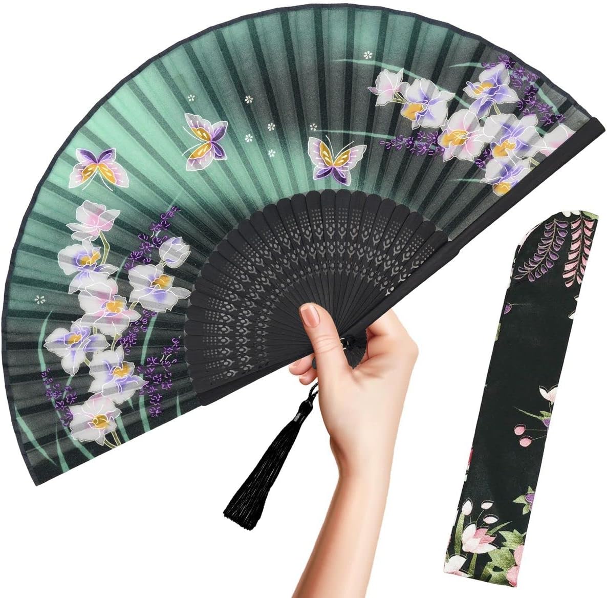 Amazon.com: SENJLIE - Antique Bamboo Folding Hand Fan Chinese/Japanese ...