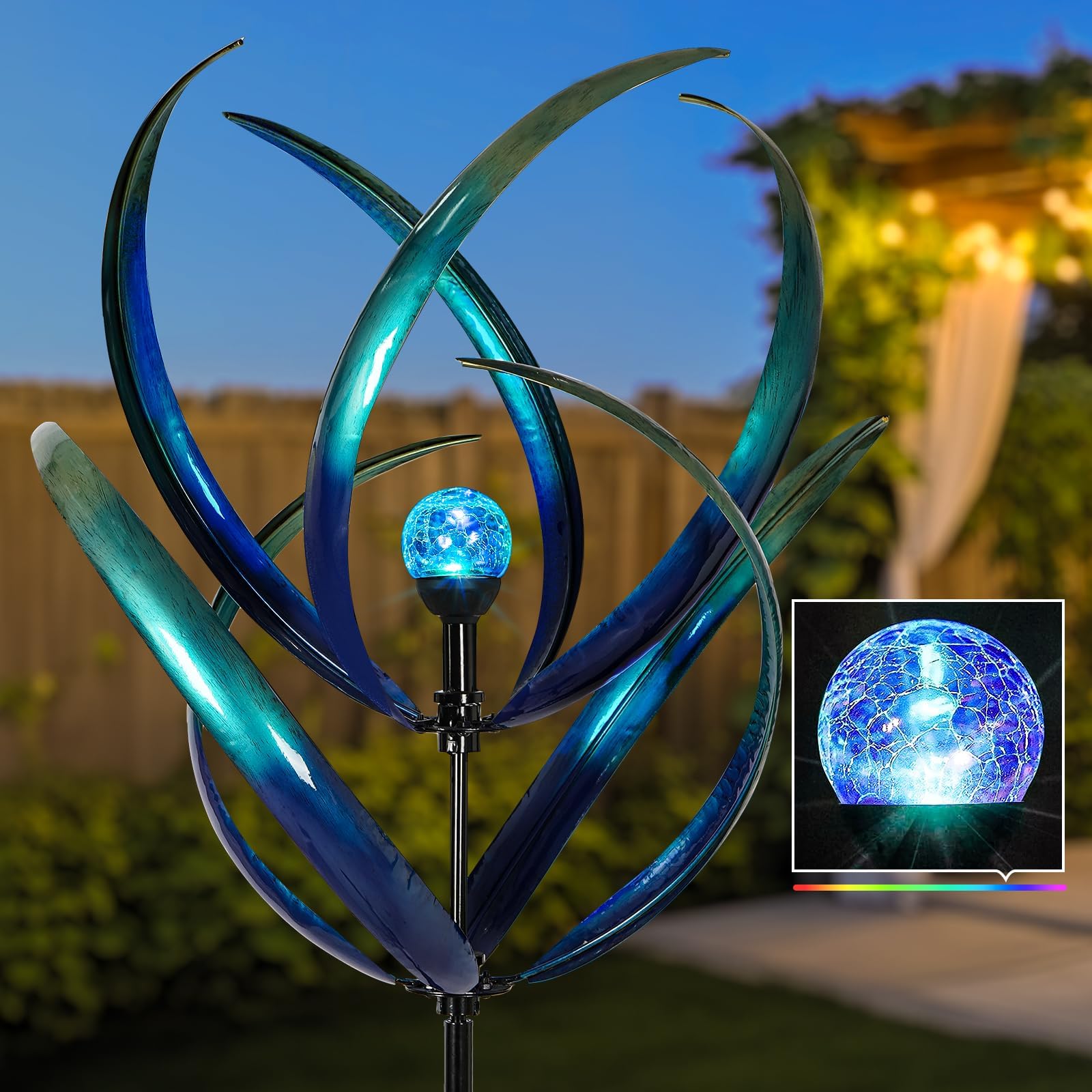 Amazon.com: Cyan Oasis 91 inch Wind Spinners Outdoor - Extra Large ...