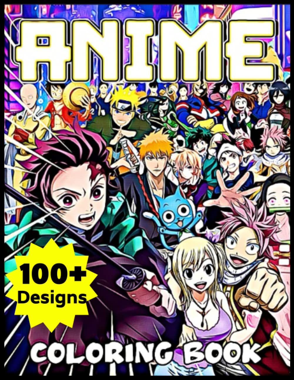 Buy 100+ Mixed Anime Characters Coloring Book: Ultimate Fun Manga Pages ...