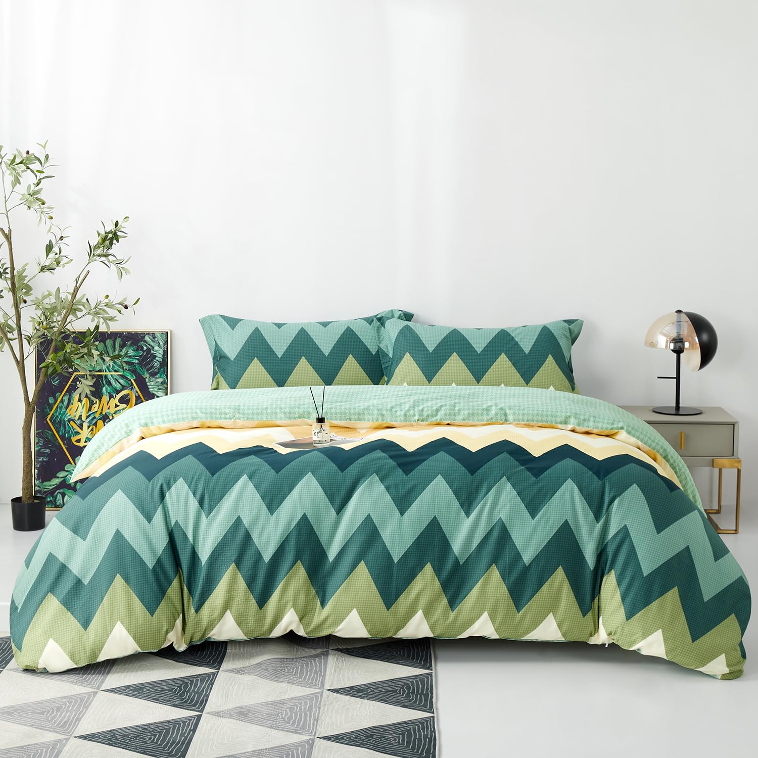 Amazon.com: SAPHREAS Wave Pattern Duvet Cover Set Cotton Full Size ...