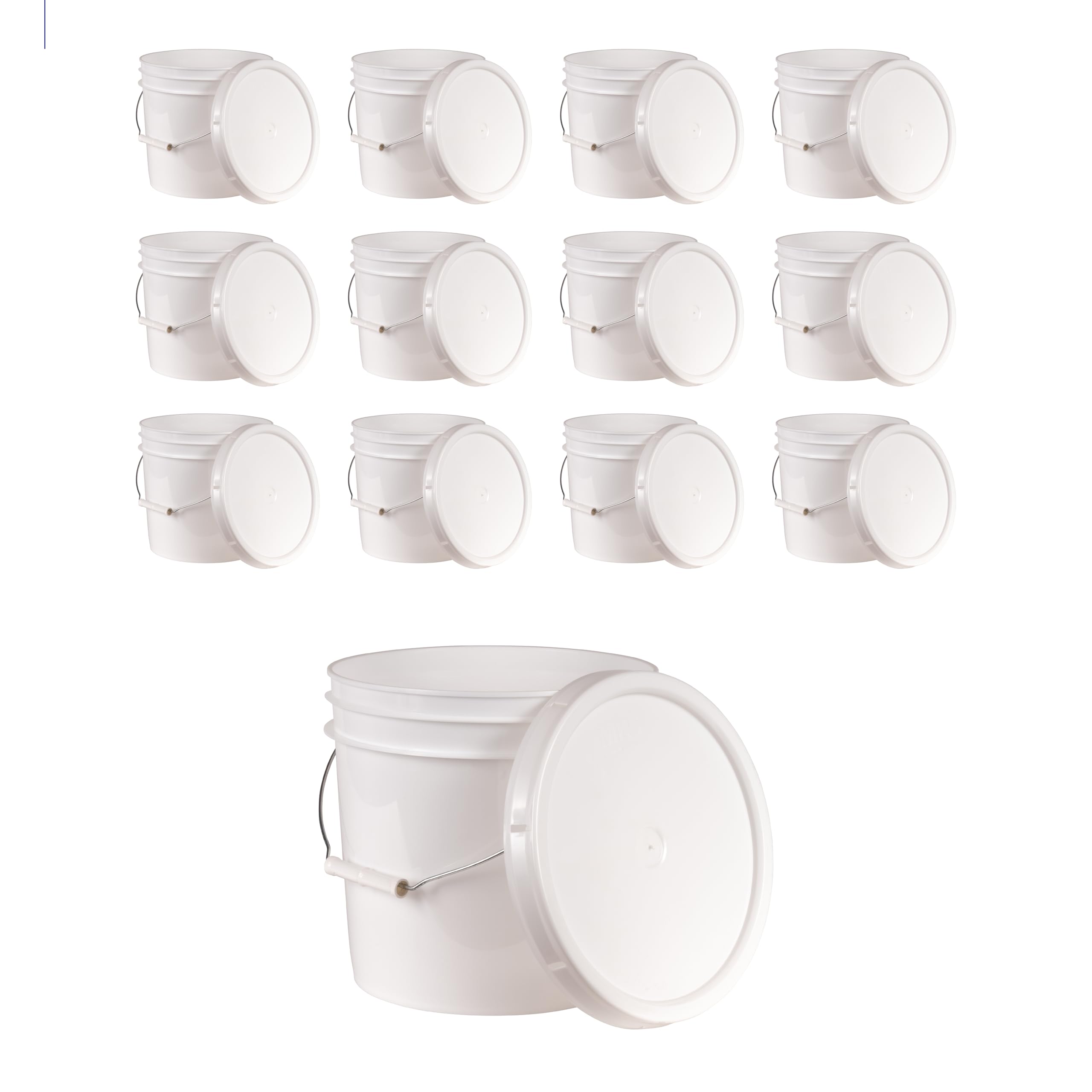 Amazon.com: ATERET 2 Gallon White Bucket & Lid - Durable Mil All ...