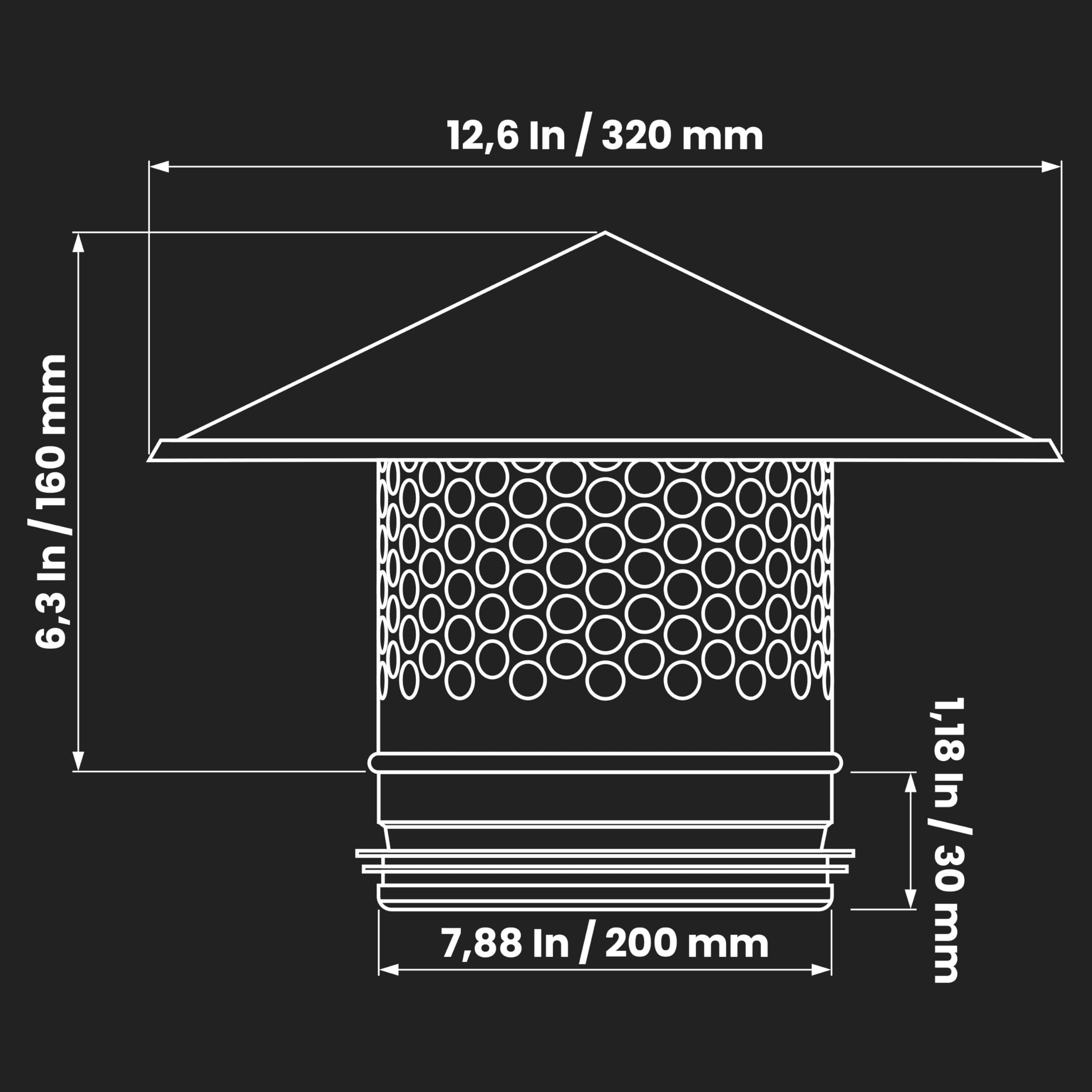 Snapklik.com : 8 Inch Round Roof Rain Cap HVAC Vent Galvanized Steel ...