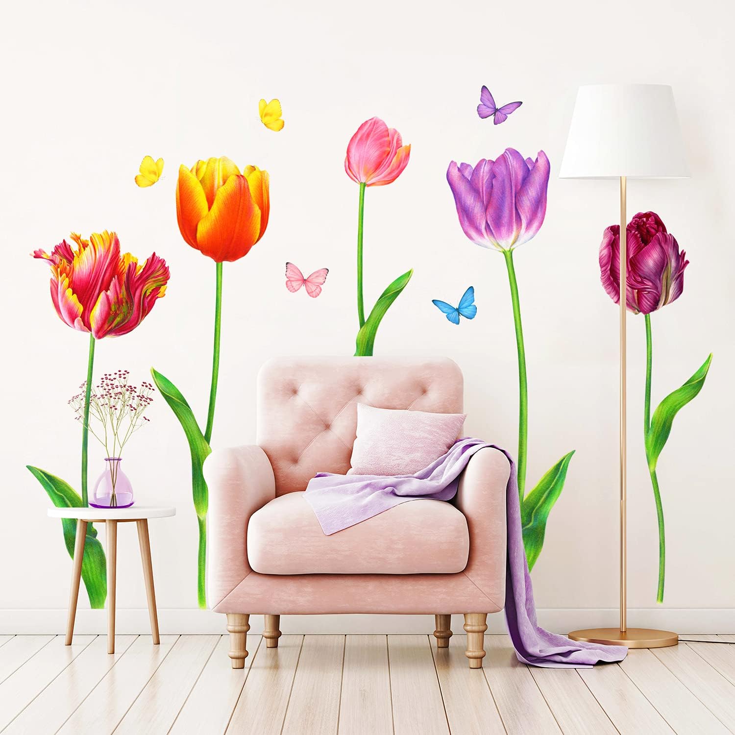 Amazon.com: Mfault Spring Large Tulip Flower Wall Decals Stickers ...