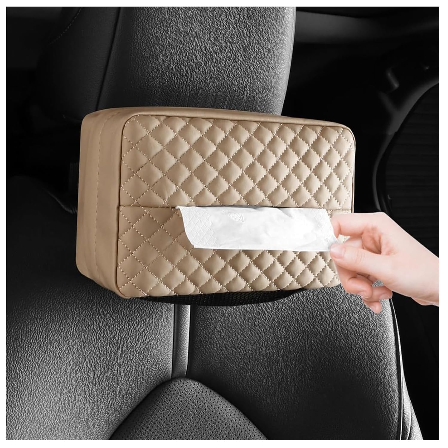 Amazon.com: Car Tissue Holder, Car Standard Tissue Holder, PU Leather ...
