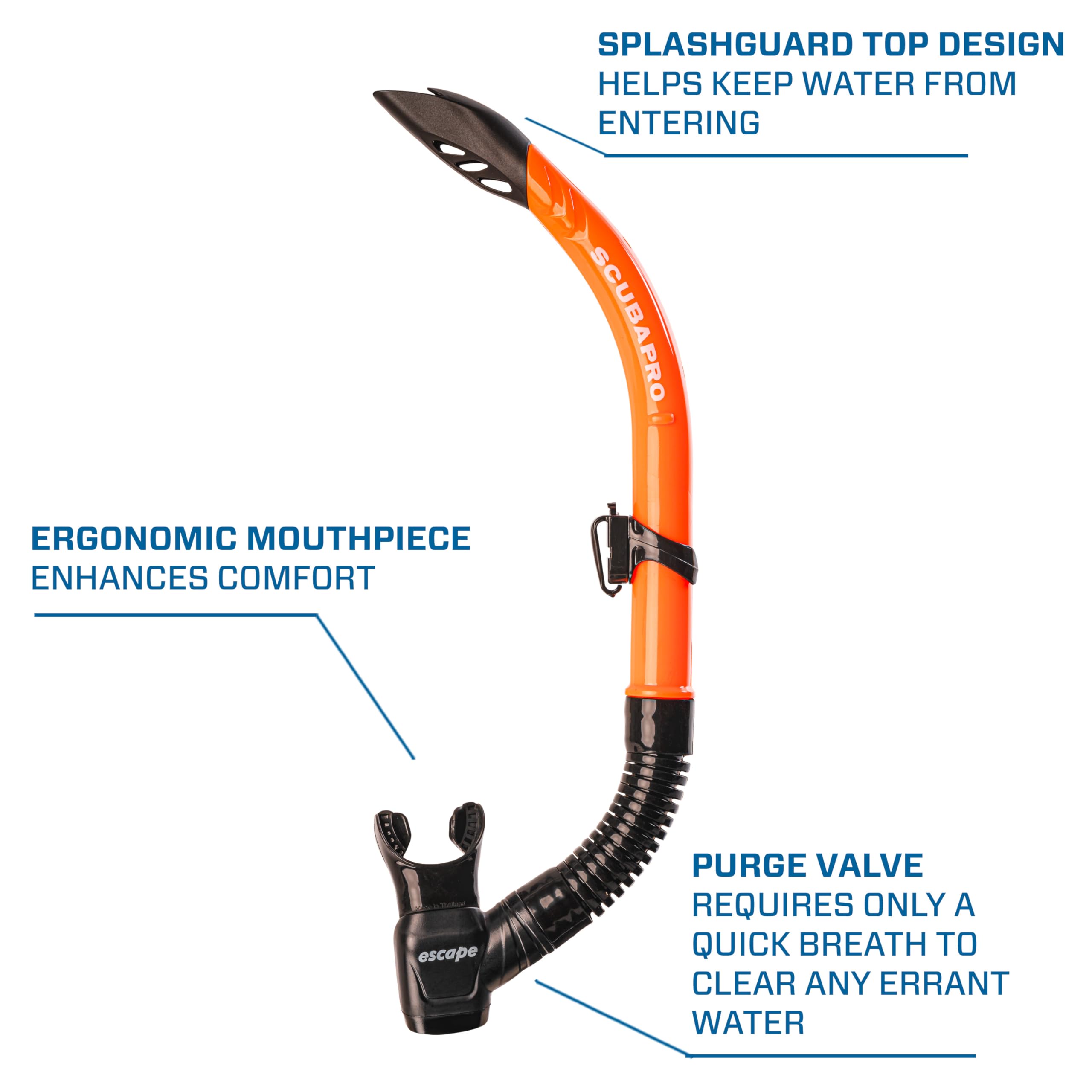 Snapklik.com : SCUBAPRO Escape Semi-Dry Snorkel