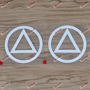 Amazon.com - 2X White 4'' Alcoholics Anonymous AA Symbol Decal Sticker ...