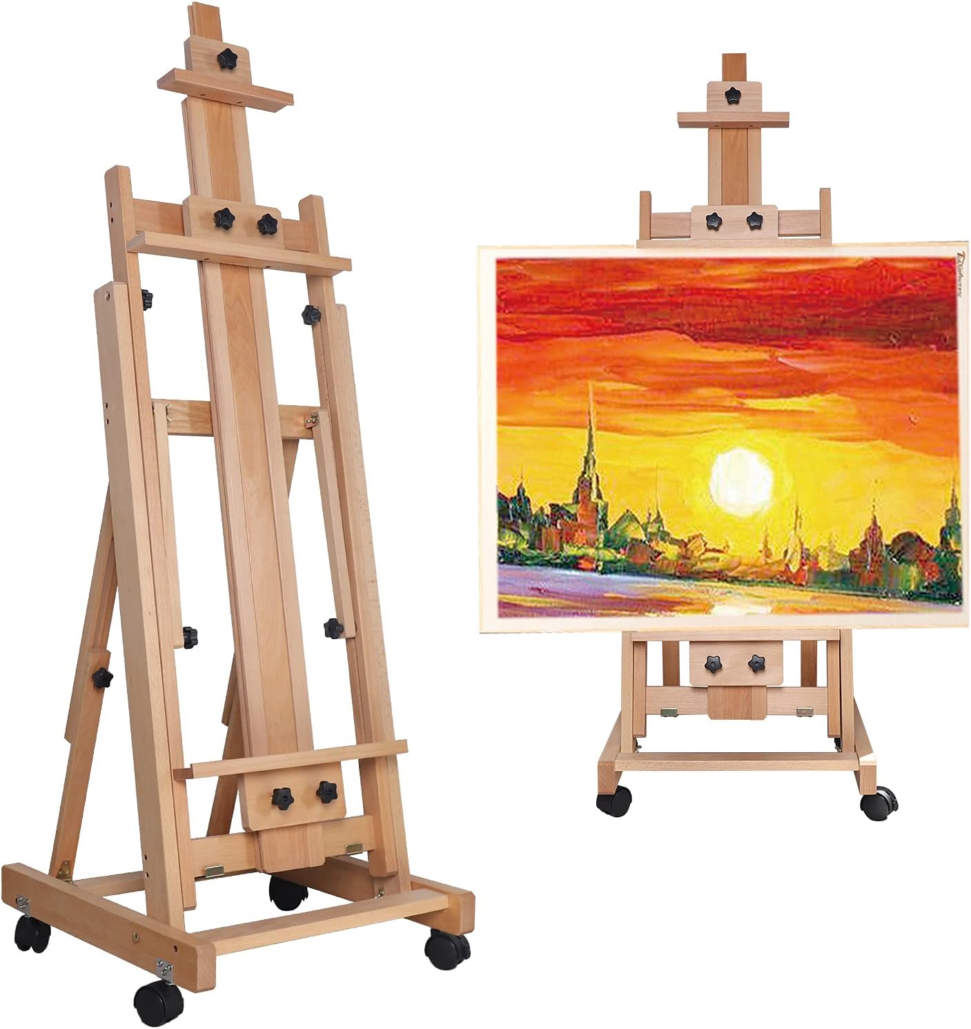 Amazon.com: Caballete de arte multifuncional con marco en H, caballete ...