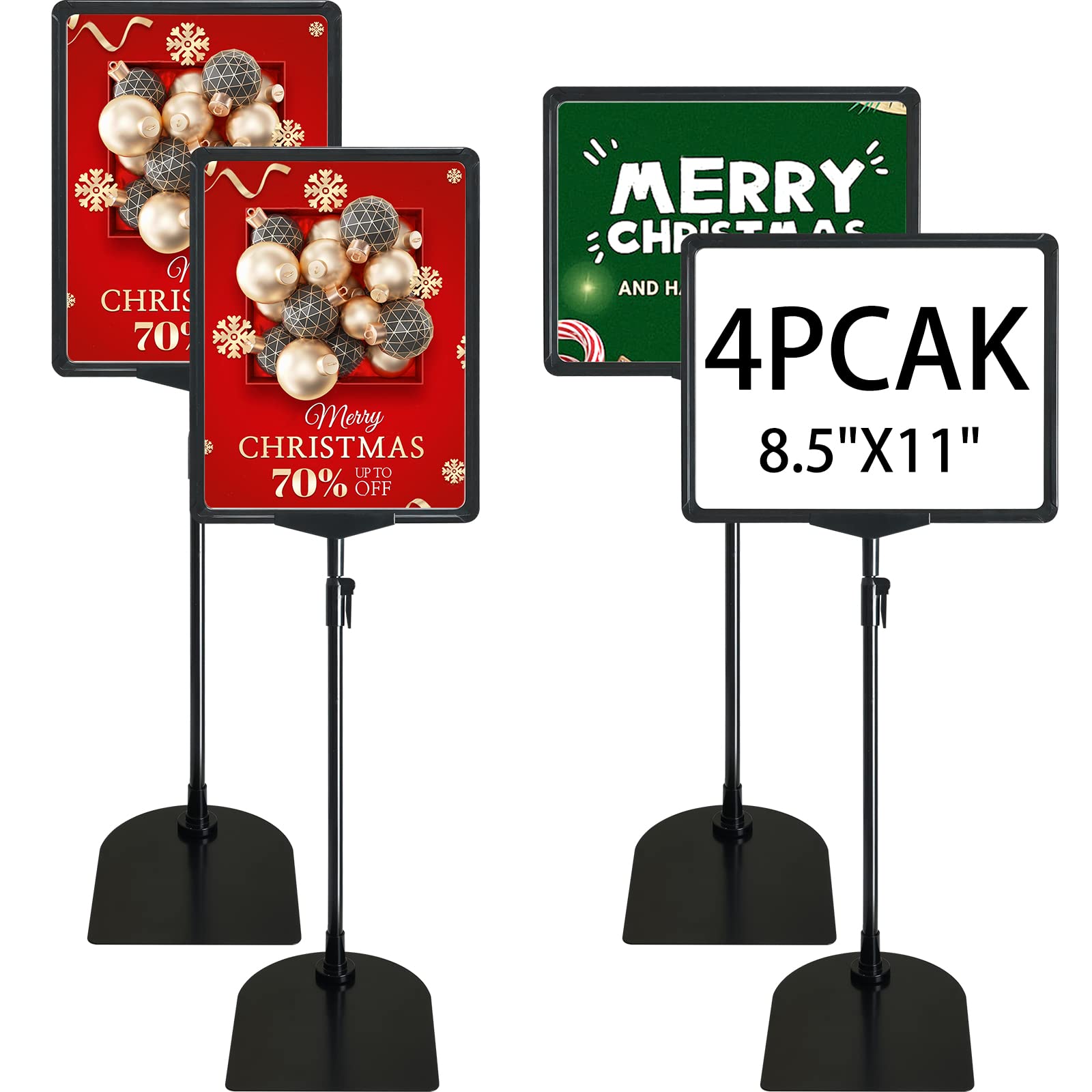 Sign Holder, Sign Stand with Adjustable Height Snap Open, Reusable Sign ...