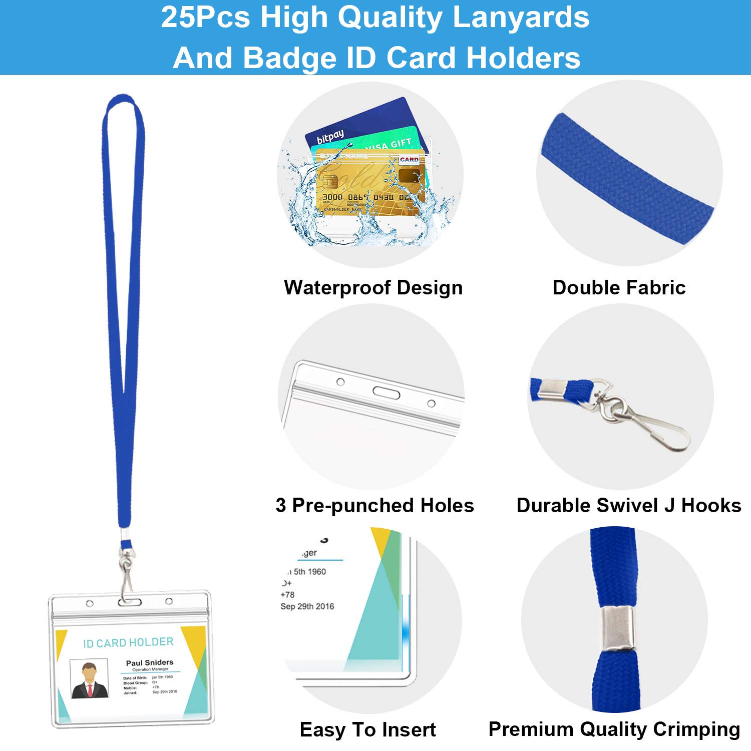 Snapklik.com : 25Pcs Clear Plastic Horizontal Name Tags Badge ID Card ...