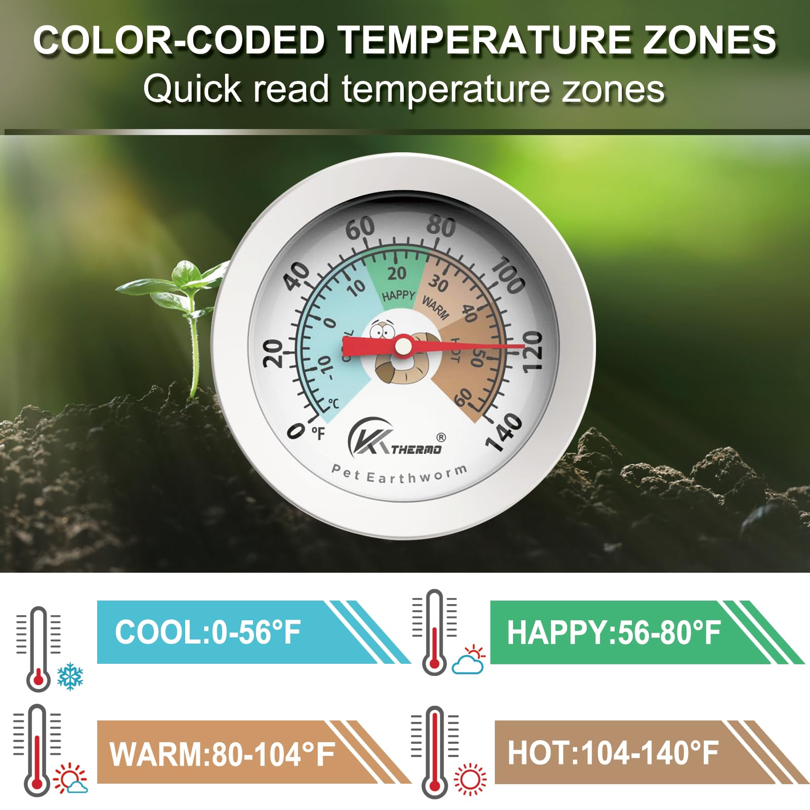 Snapklik.com : KT THERMO Compost Soil Thermometer Worm Thermometer Out ...