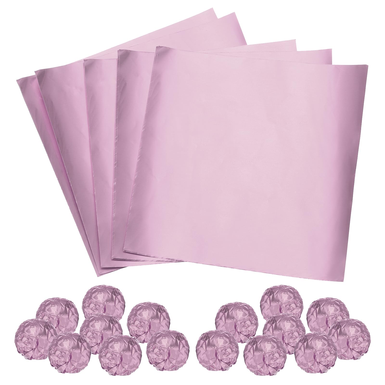 Amazon.com: MECCANIXITY 100 Pcs Foil Candy Wrappers, 3" x 3" Light Pink ...