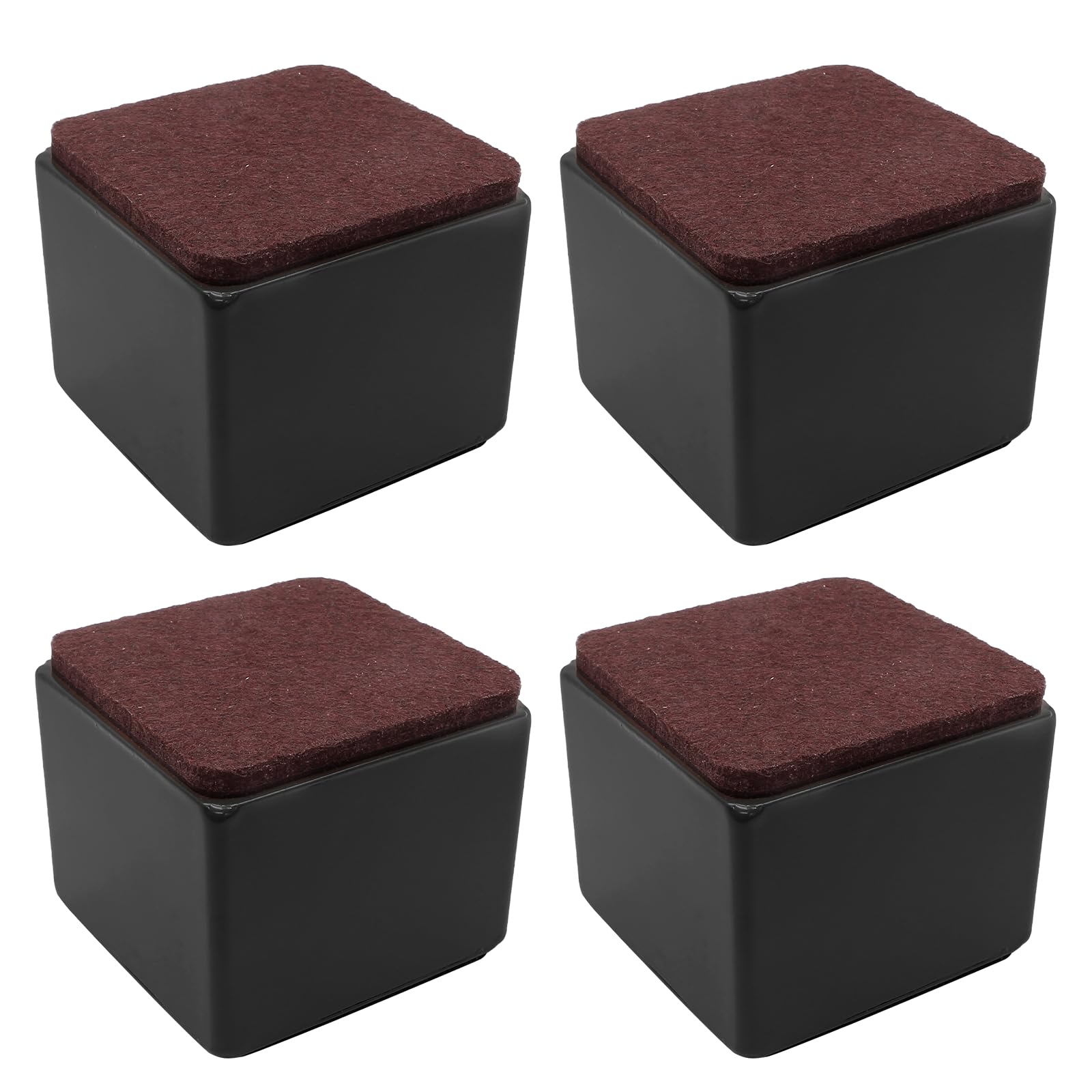 Amazon.com: Bonsicoky 4 Pcs Self-Adhesive Furniture Bed Risers, Square ...