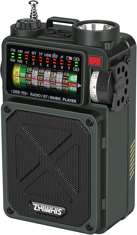 Amazon.com: ZHIWHIS Shortwave Radio with Bluetooth, AM/FM/SW/WB ...