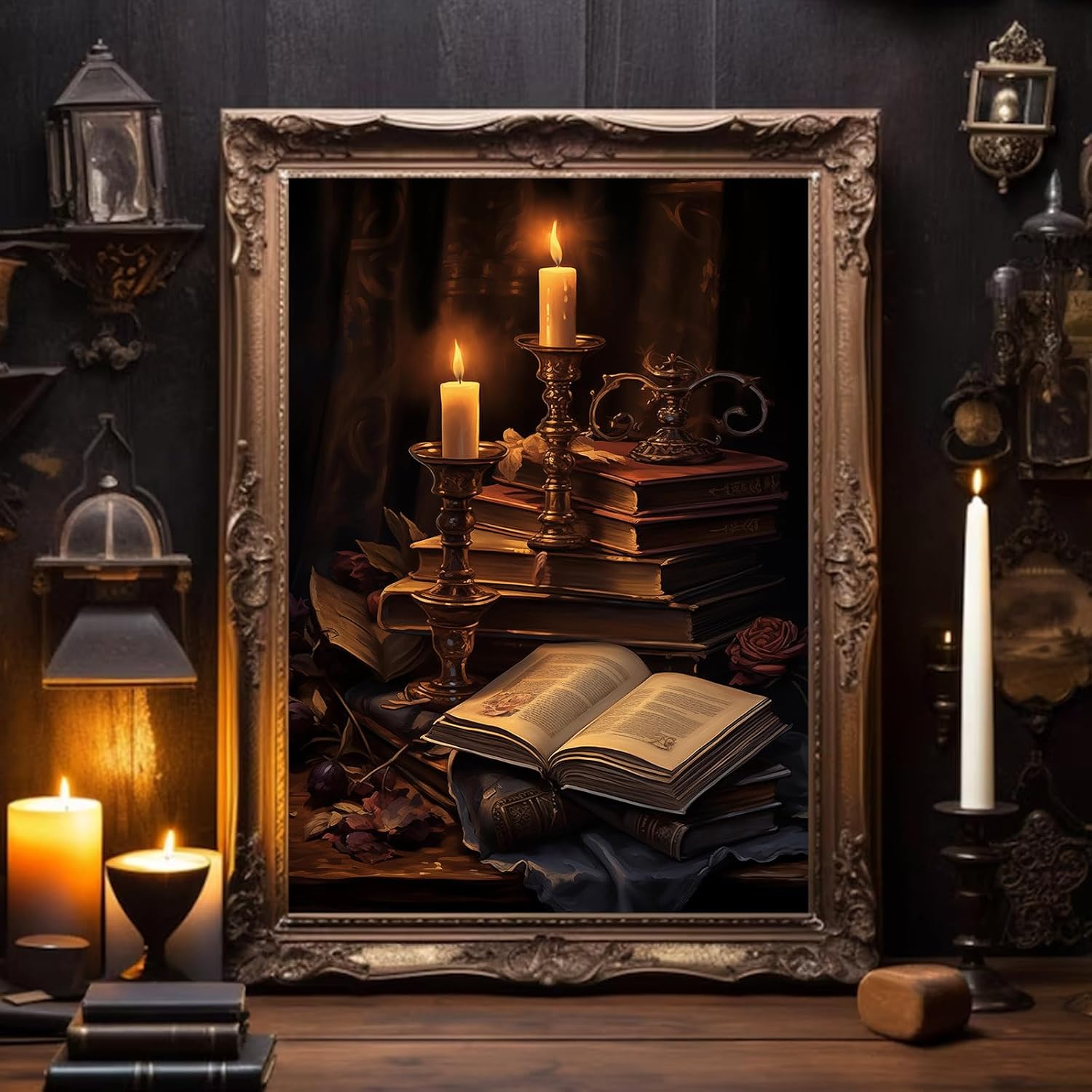 Amazon.com: AISSPINGET Dark Academia Gothic Wall Art - Victorian Gothic ...