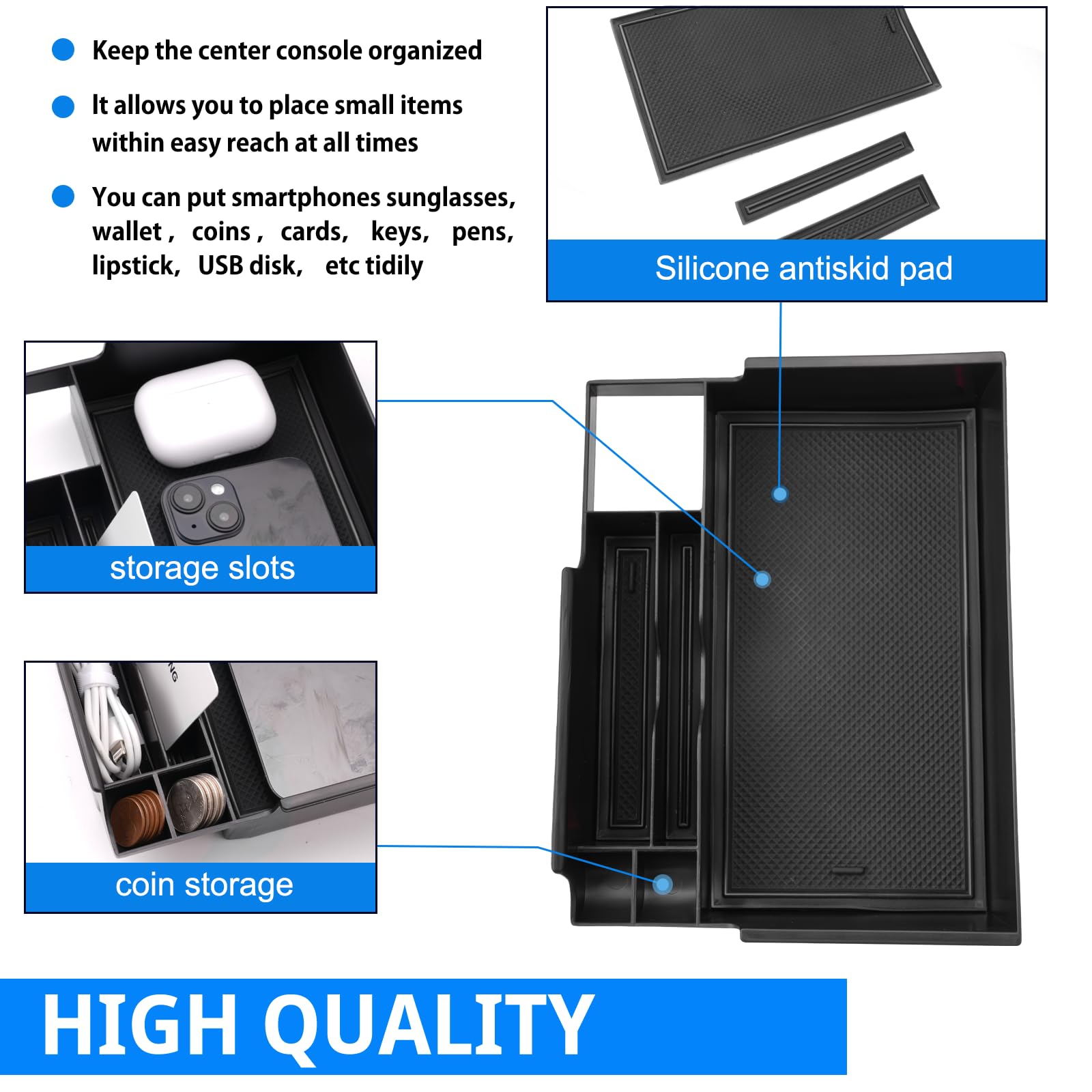 Snapklik.com : SHAOHAO For 2024 Ford Explorer Console Organizer Tray ...