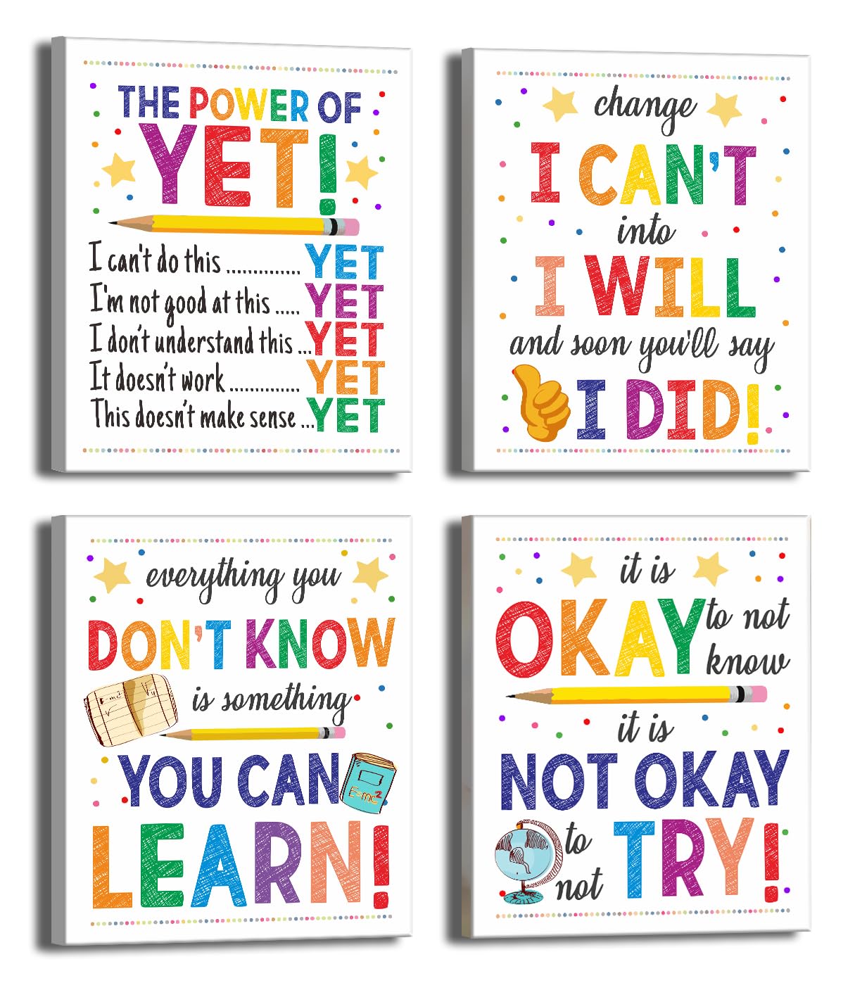 Snapklik.com : Growth Mindset Canvas Wall Art,Motivational Classroom ...