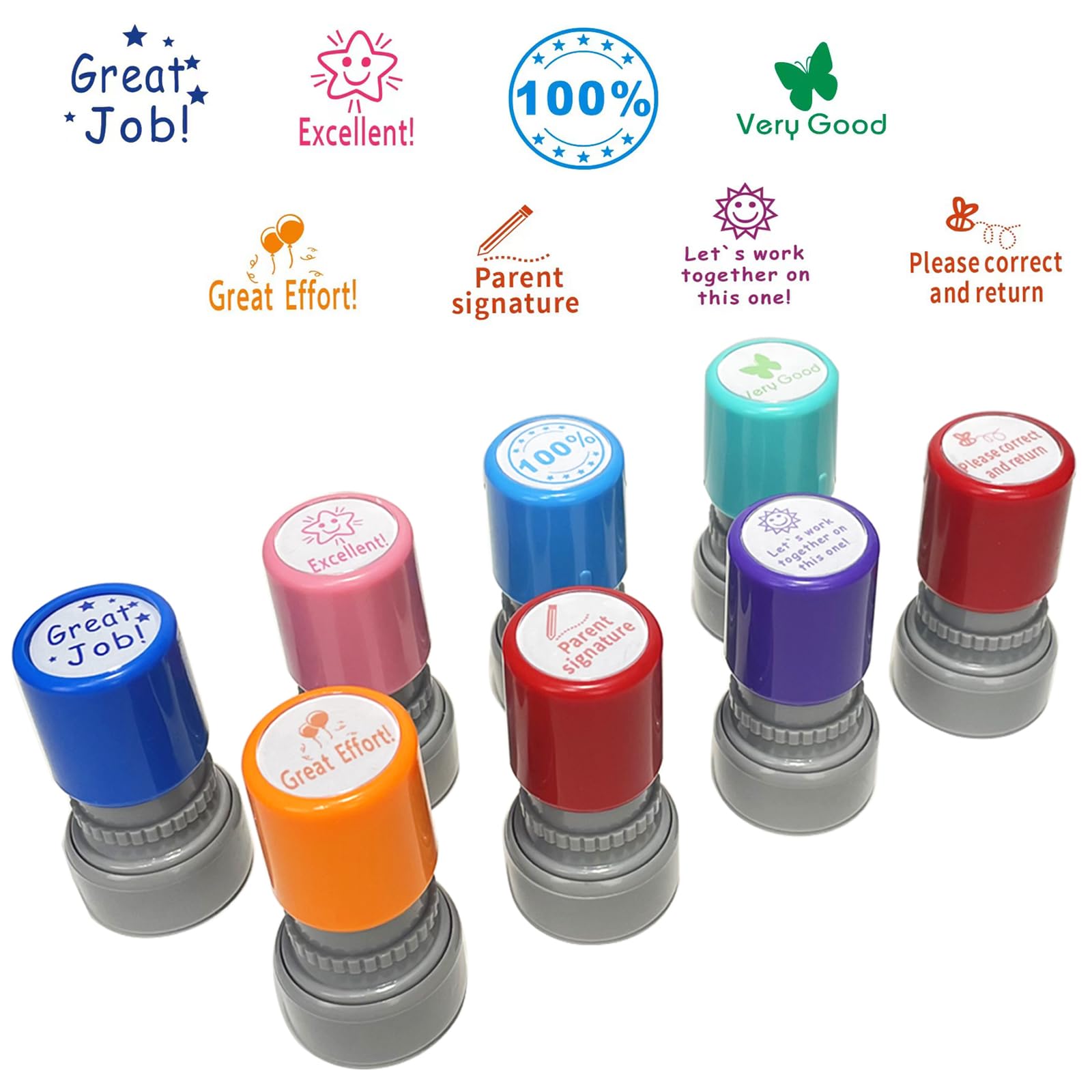 Amazon.com : 8Pcs Teacher Stamps for Classroom YQBOOM Teachers ...