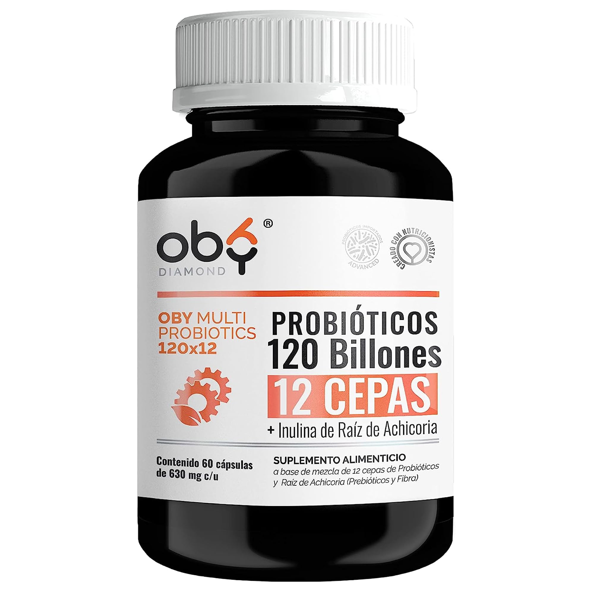 Probioticos 120 Billones de 12 Cepas + Prebioticos. OBY MULTI ...