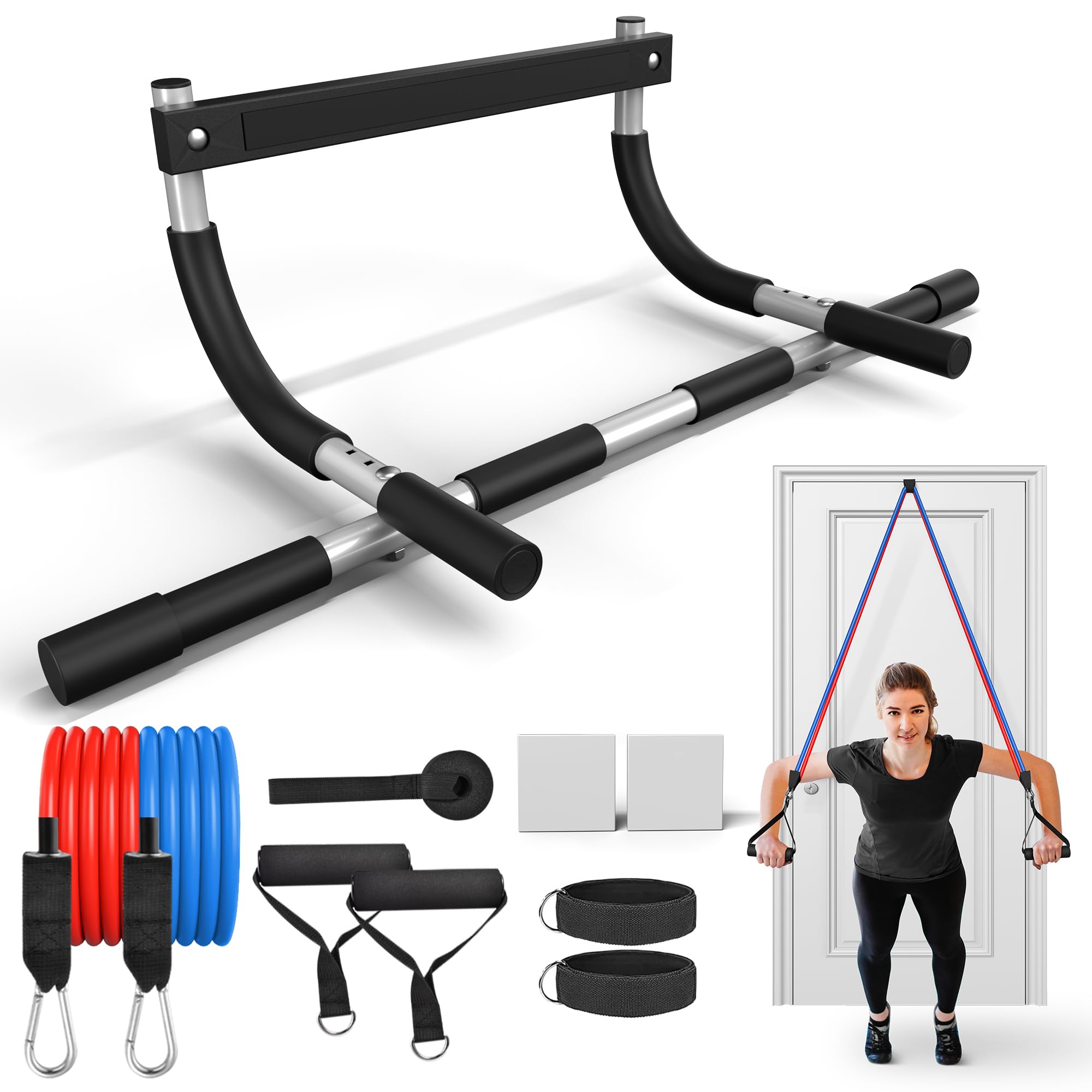 Amazon.com : ONETWOFIT Pull Up Bar for Doorway, Adjustable Door Frame ...