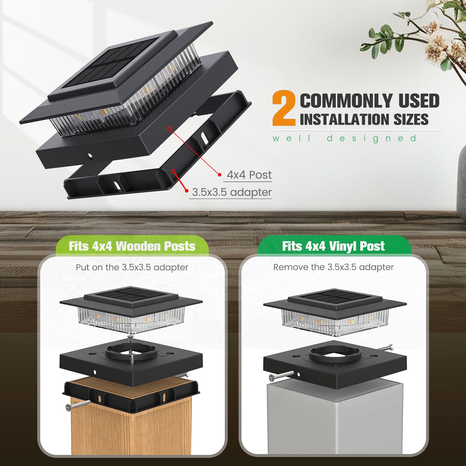 Snapklik.com : Post Cap Lights 16pack, 4x4 Deck Fence Post Solar Lights ...