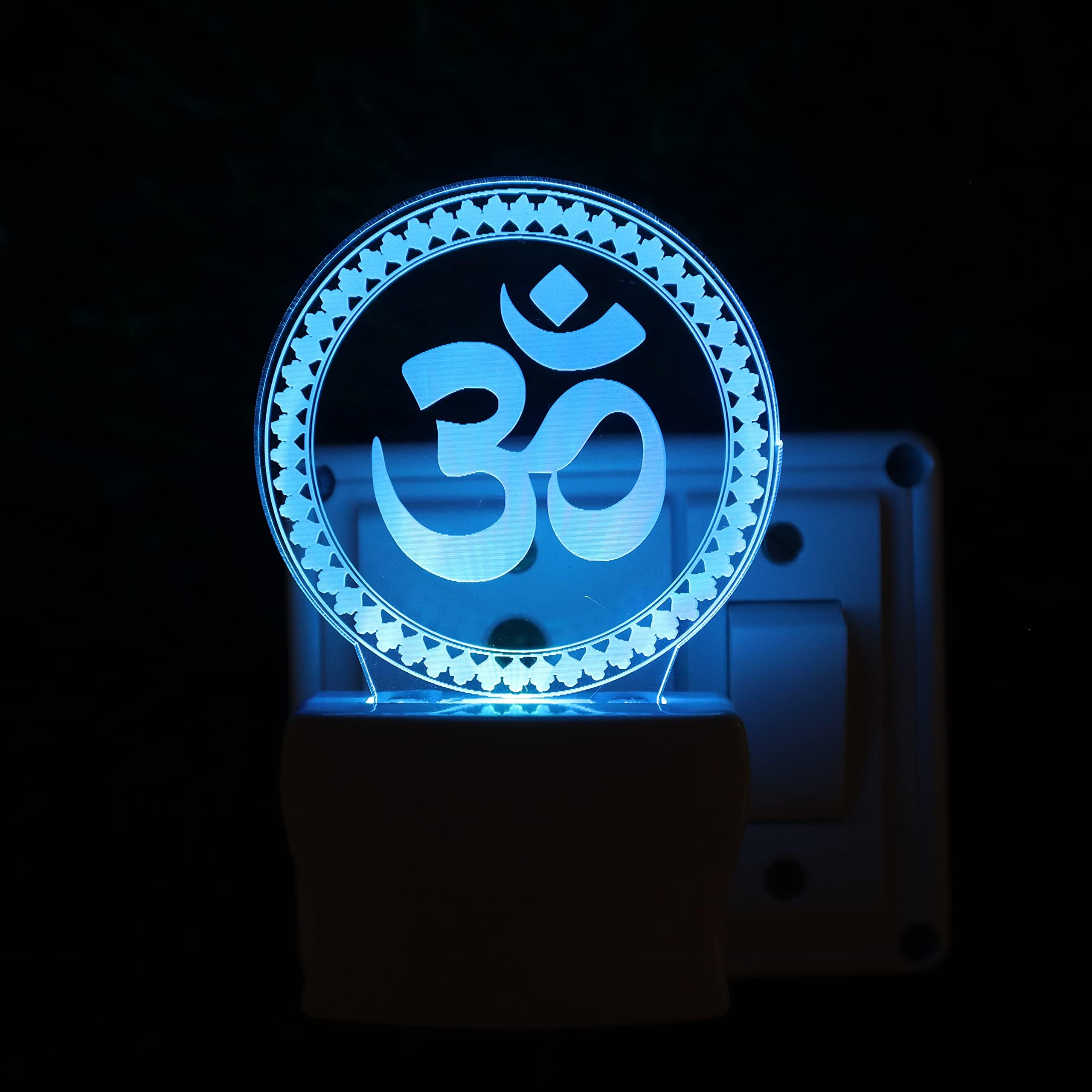 Buy Red Robin OM Chakra 3D Optical Illusion Acrylic Night Lamp, 7 ...