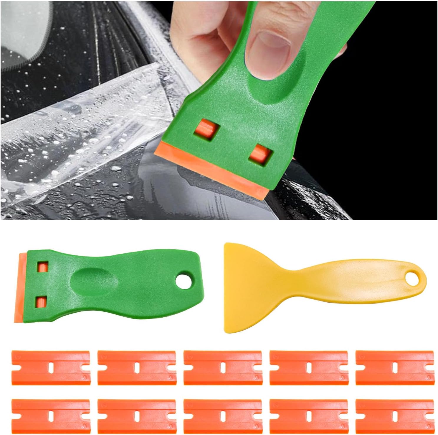 Amazon.com: Augeny Plastic Razor Blade Scraper, No Scratch Cleaning ...