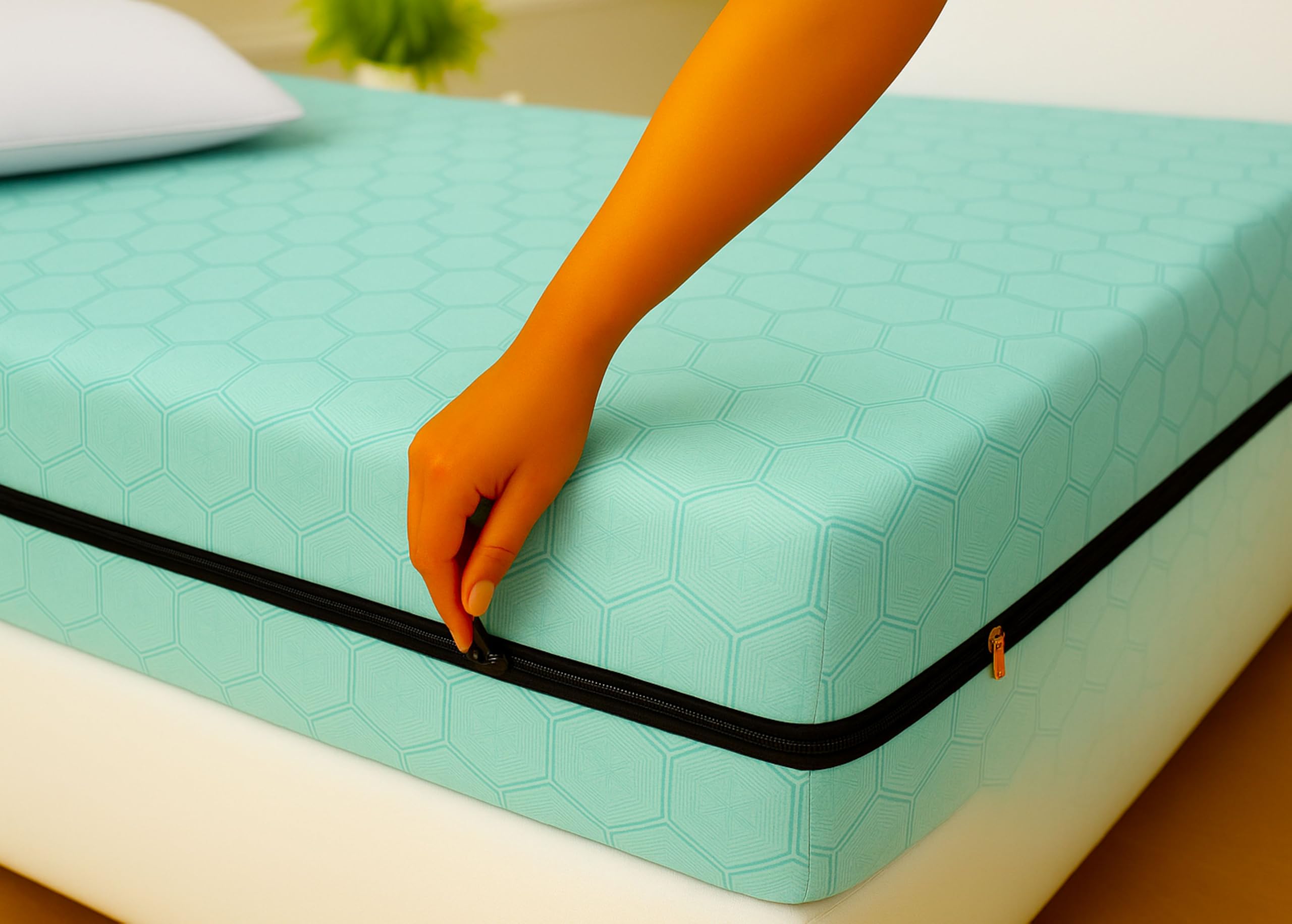 Buy House Fox Cotton Mattress Cover Single bed with Zipper| Non-Shrink ...