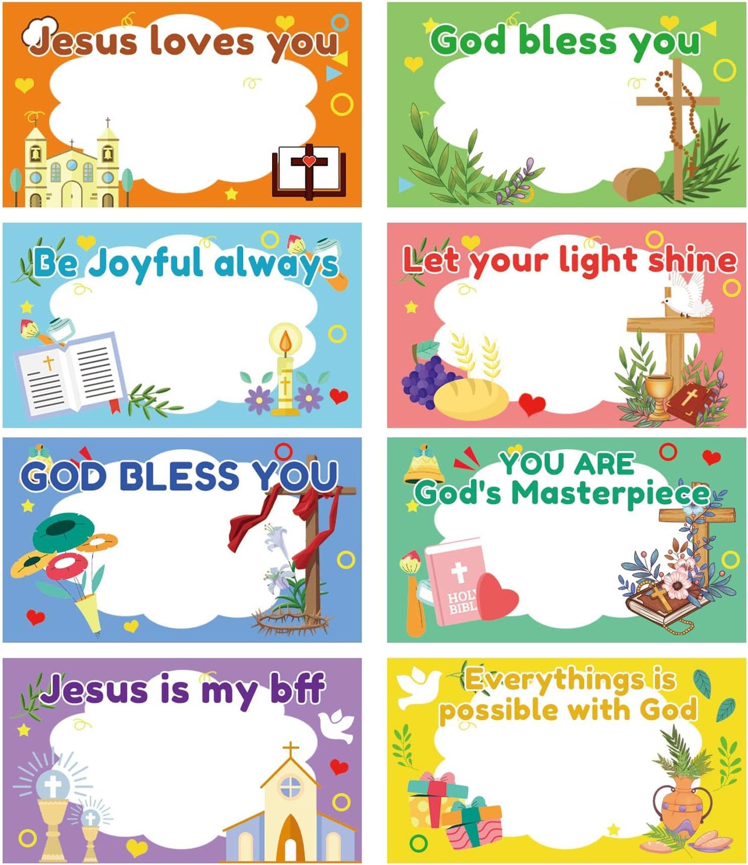 Amazon.com : Bible Verse Name Tag Stickers 240 Pcs Christian Religious ...