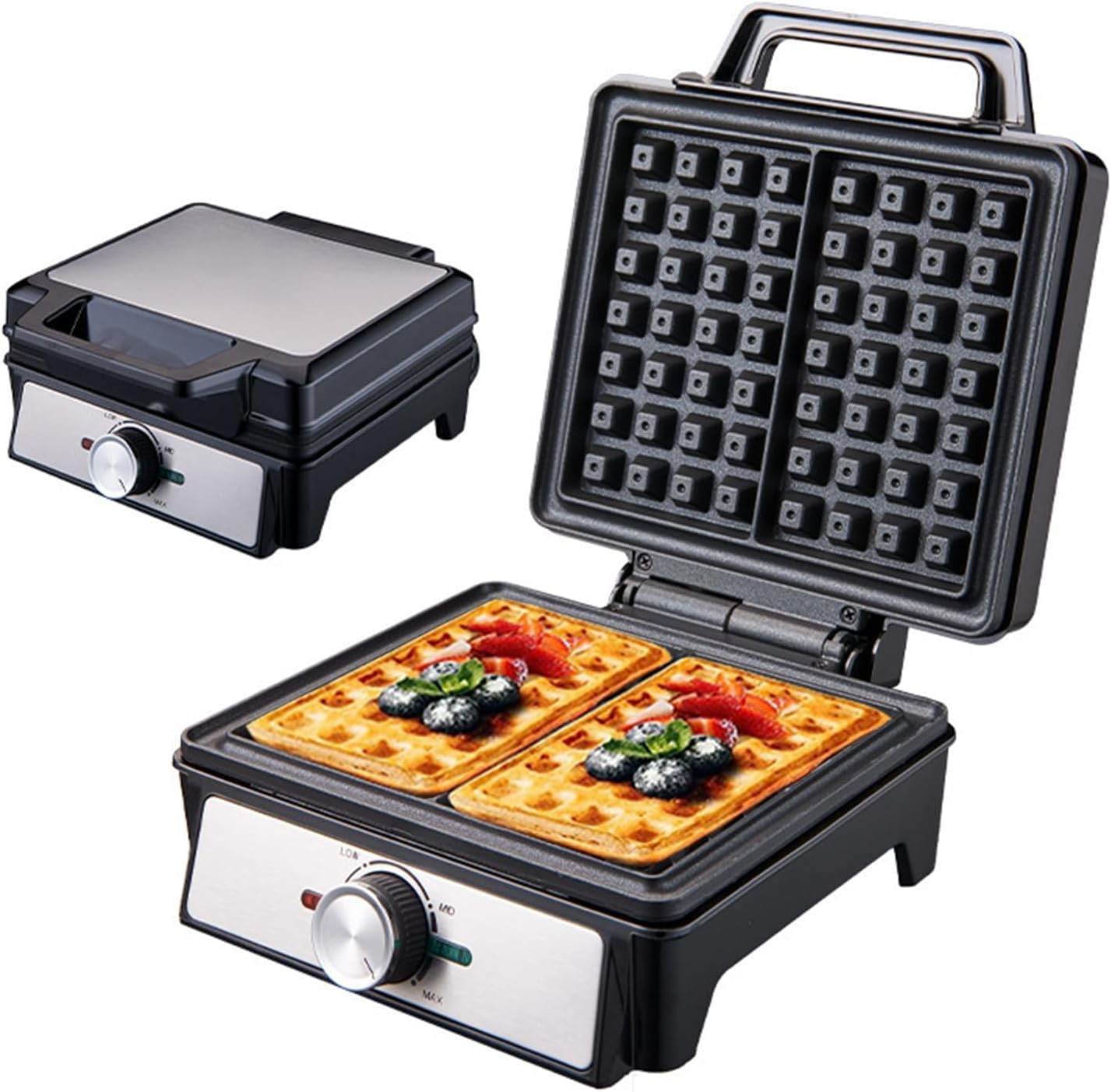 Techvida 1600w Electric Waffle Maker Double Waffle Irons Mini Belgian ...