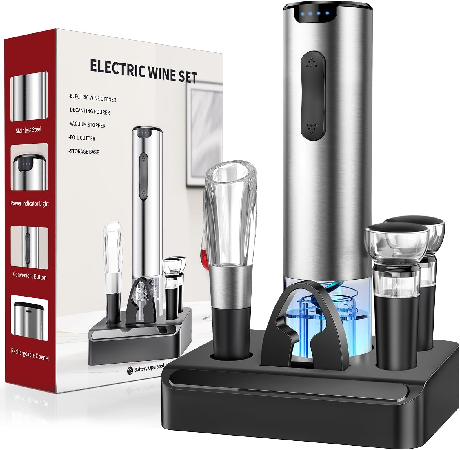 Amazon.com: BABONIR Electric Wine Opener Set - Automatic Electronic ...