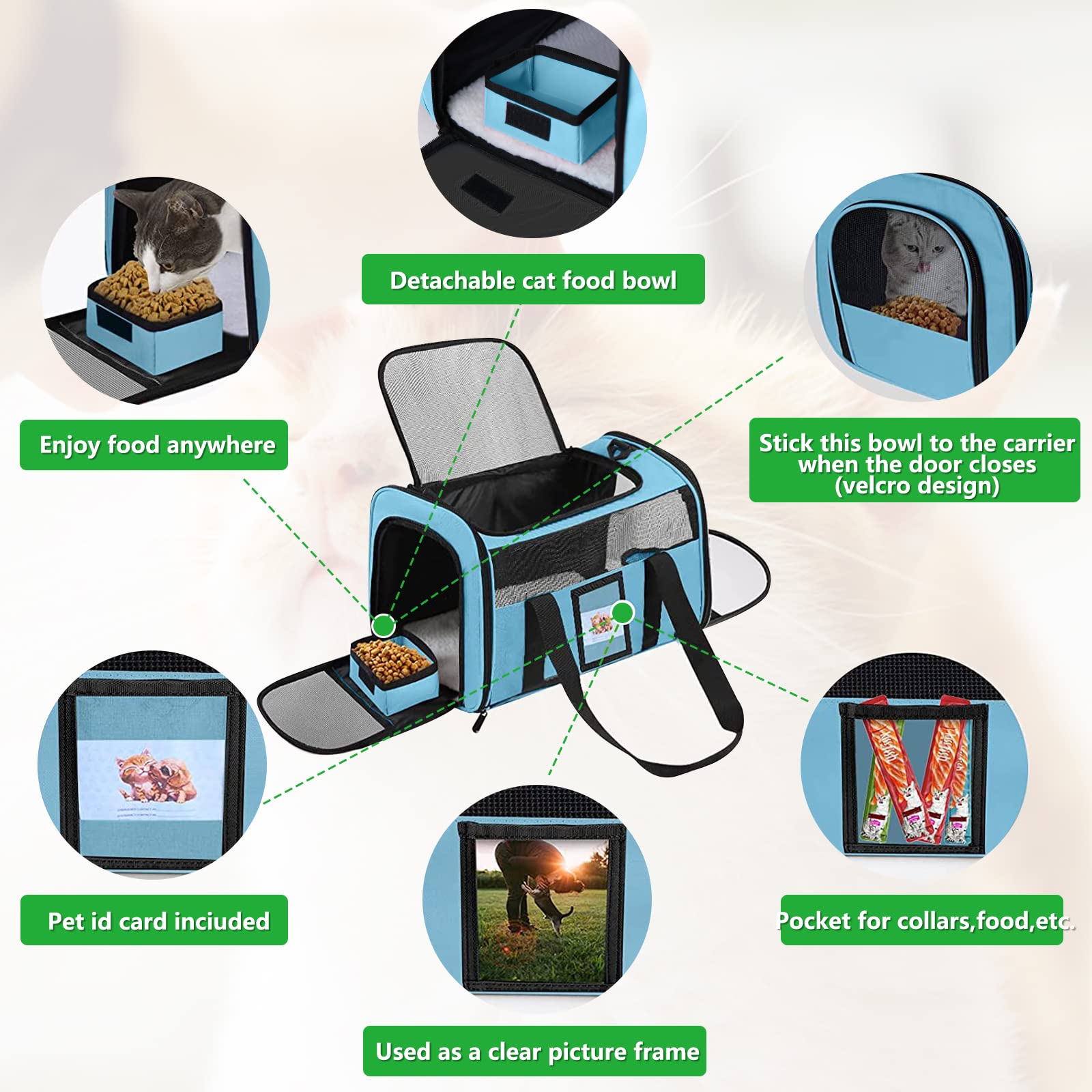 SECLATO Extra Large Pet Carrier 20 lbs+, Soft Sided Cat Carriers for ...