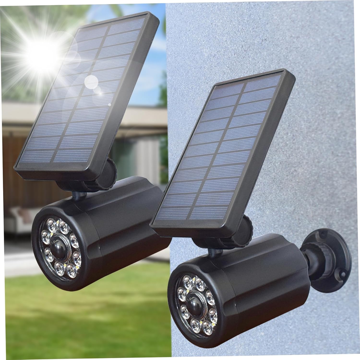 Amazon.com: Solar Security Lights 2Pcs 8 LED IP65 Waterproof Infrared ...