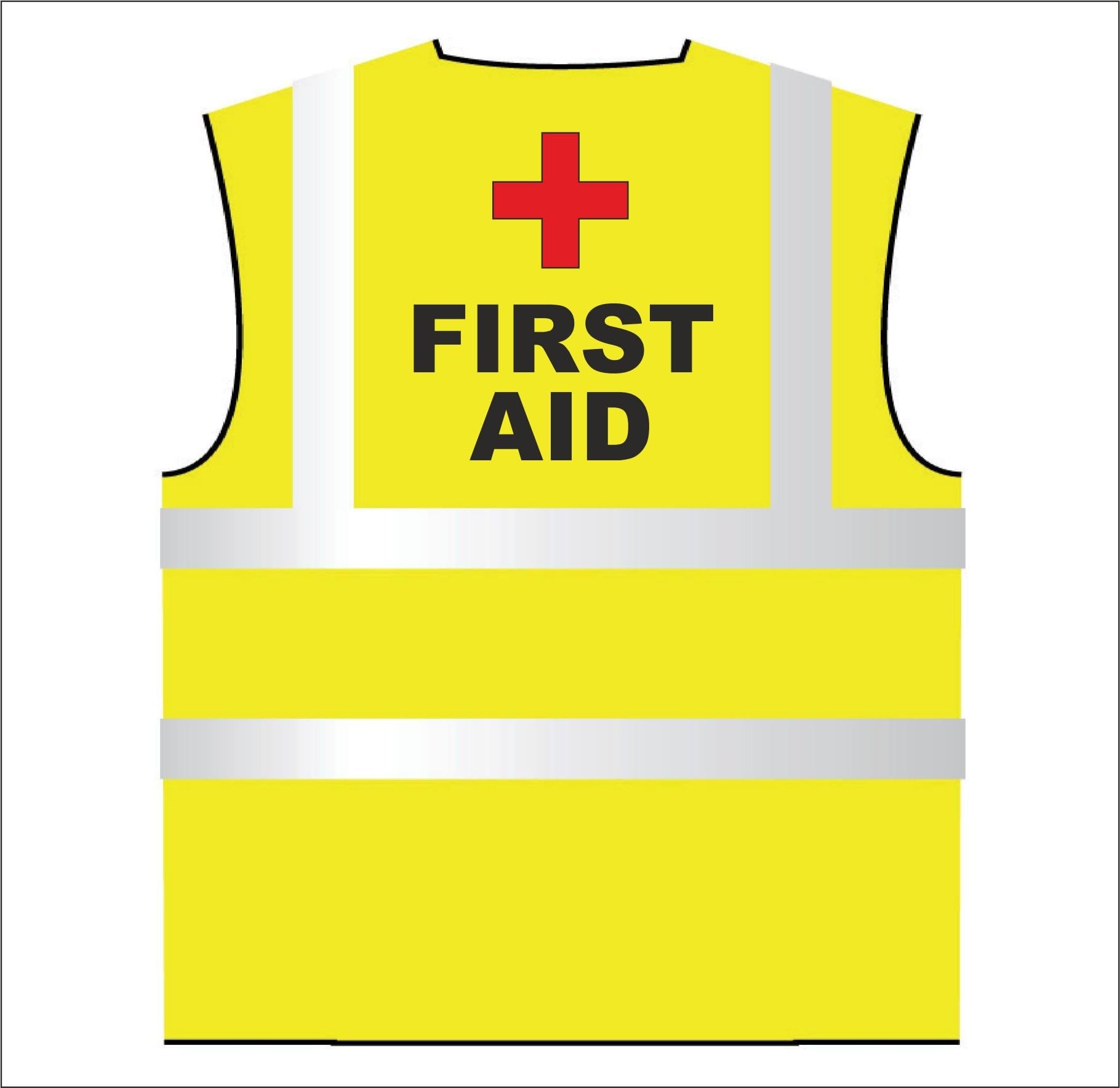 First Aid Printed Green Hi Viz Safety Vest - High Vis Waistcoat ...