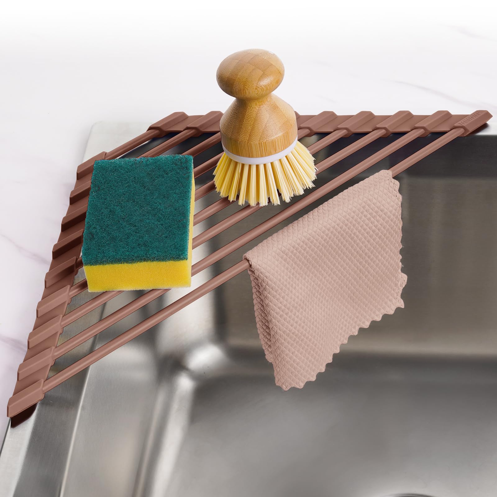 Amazon.com - Tomorotec Compact Silicone-Coated Triangle Dish Drying ...