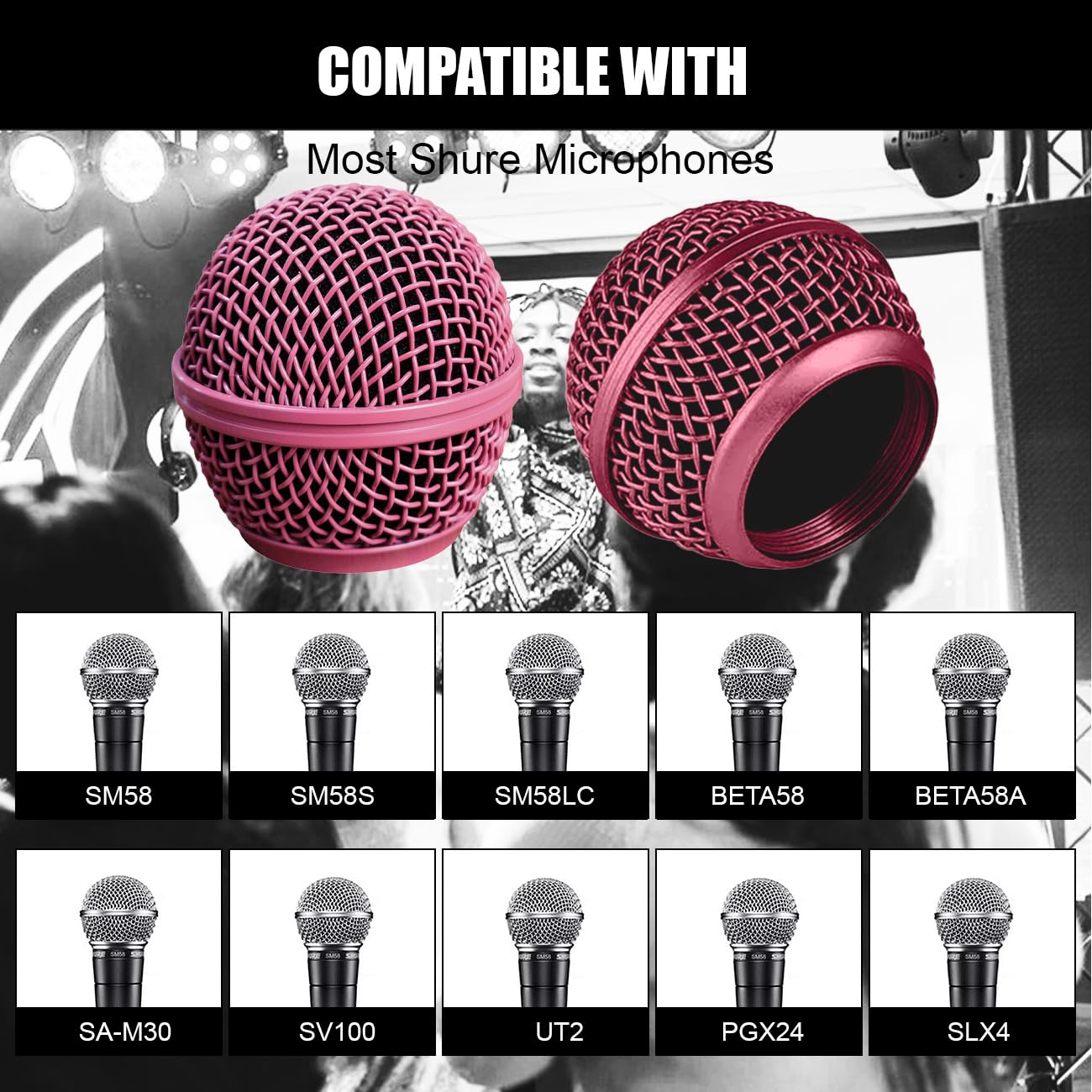 Snapklik.com : Microphone Head Replace, Steel Mesh Mic Grille Heads ...