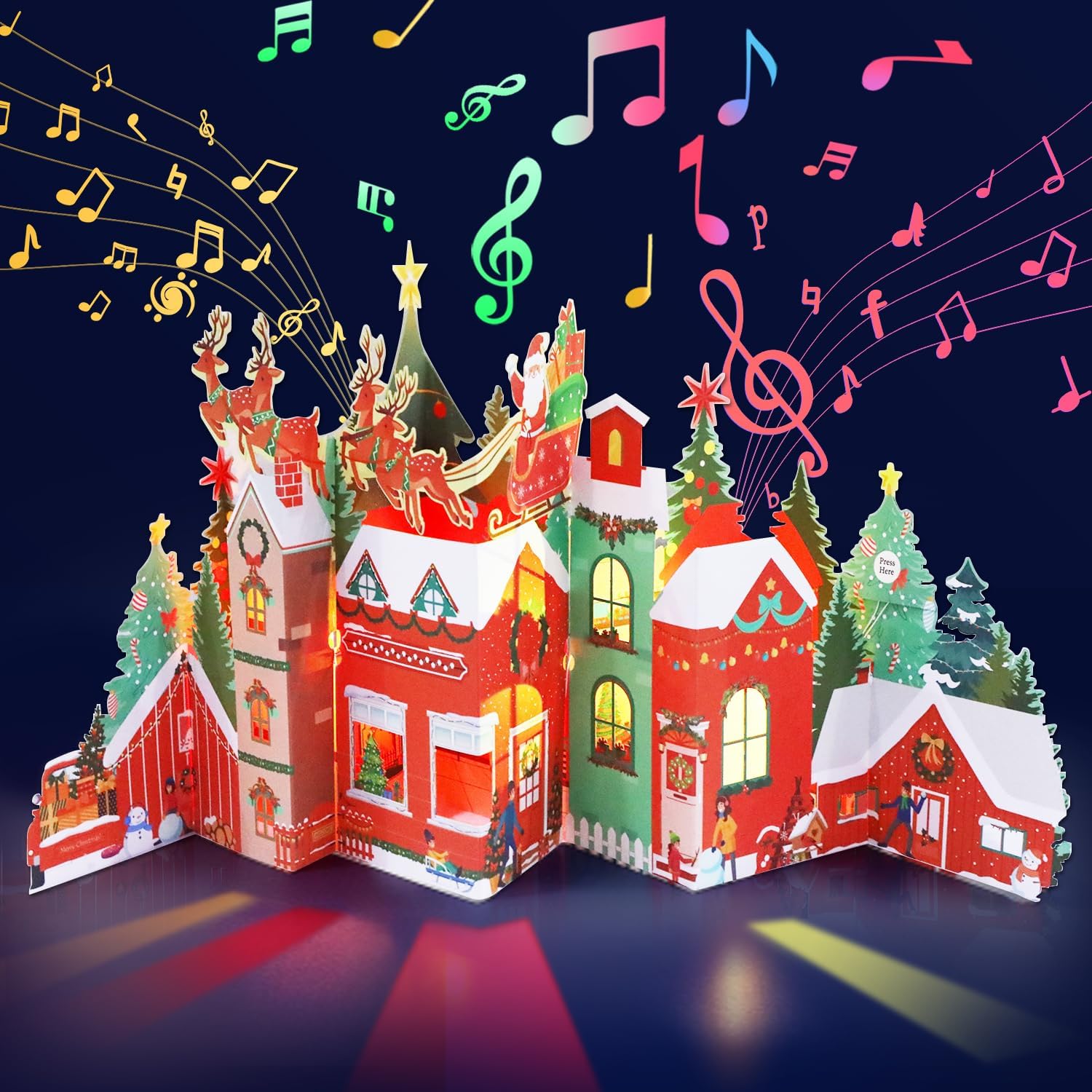 JOYJOM 3D Pop Up Christmas Cards, Musical Christmas Cards with ...